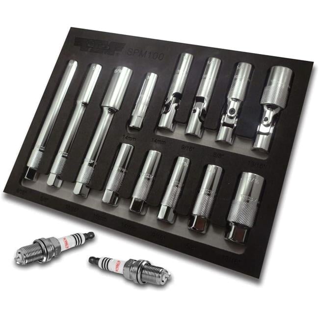 Vim Tools 0.375 in. Drive Spark Plug Master Set with Universal Thin ...