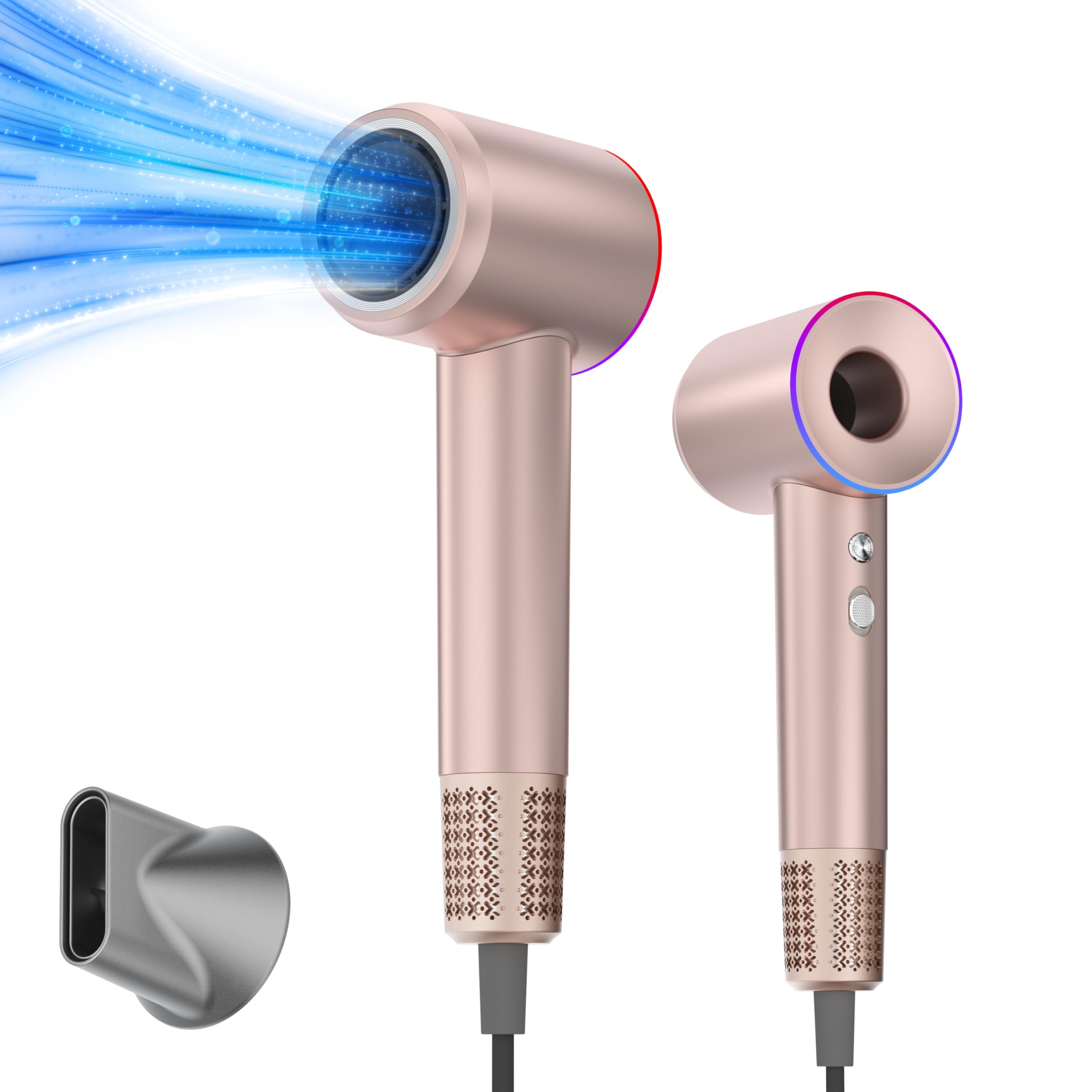 Vimdiff Professional Ionic Hair Dryer Blow Dryer with Diffuser,Powerful ...