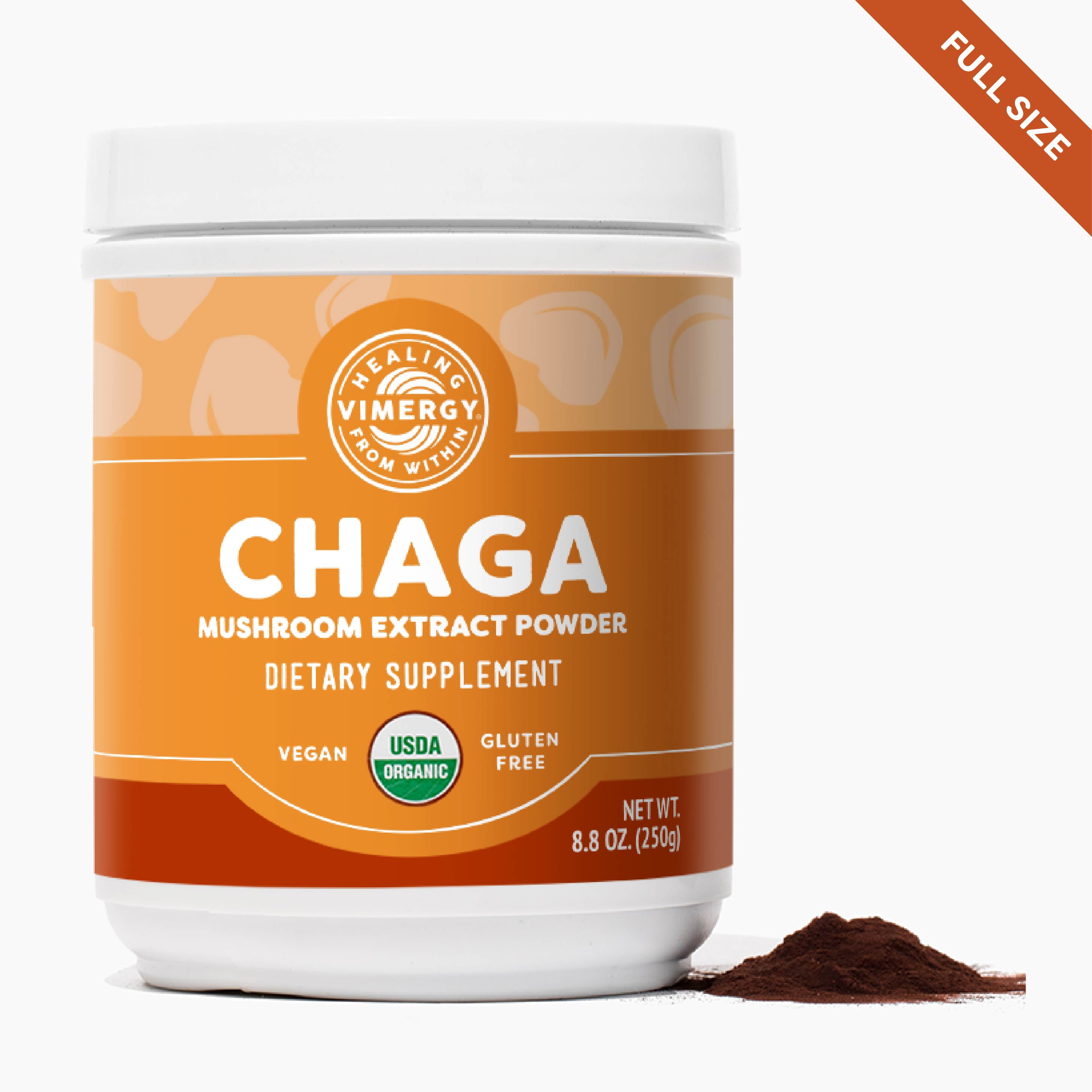 VIMERGY USDA Organic Wild Chaga Mushroom Extract Powder, 166 Servings ...