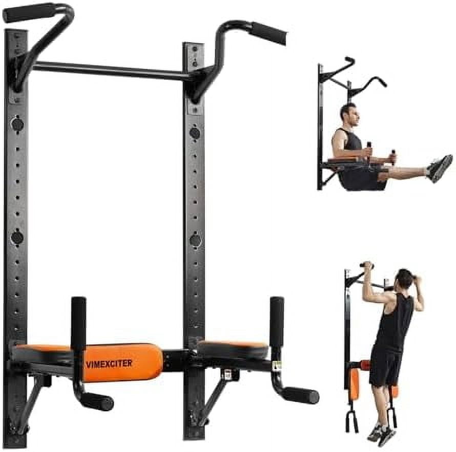 Vimexciter Wall Mounted Foldable Dip Station Pull Up Bar for Home Gym ...