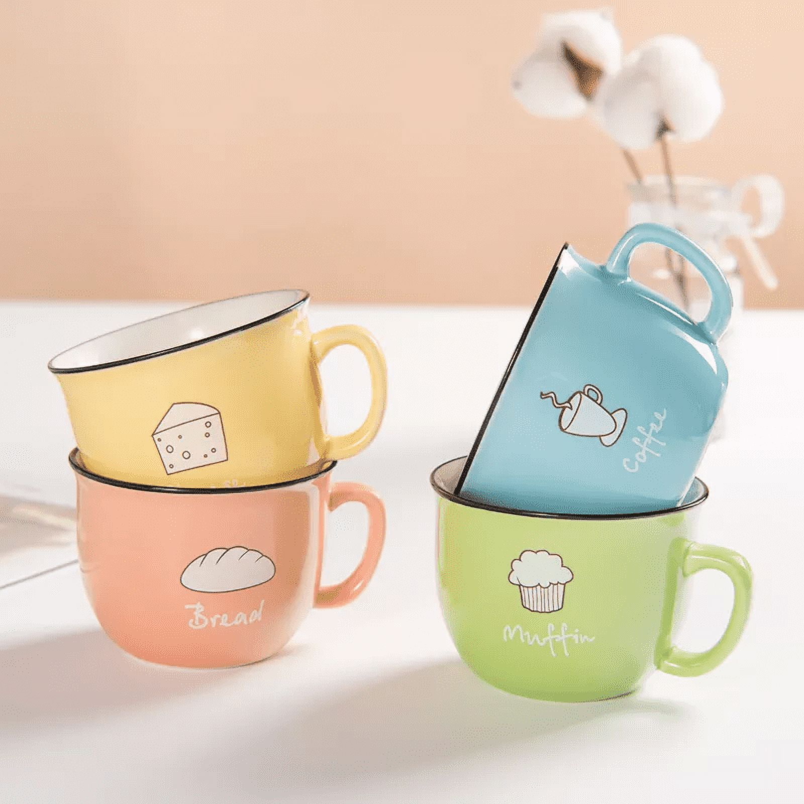 Vimonus Coated Mugs Set of 4, Oven, Microwave & Dishwasher Safe ...