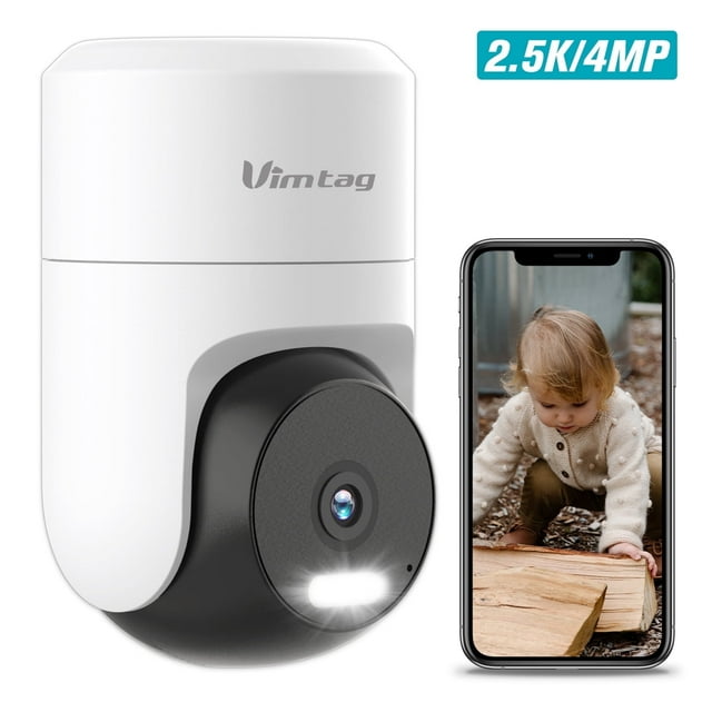 Vimtag Security Camera, 2.5K/4MP 360° Outdoor/Indoor Wired Plug-in 2.4G Wi-Fi Camera with ...