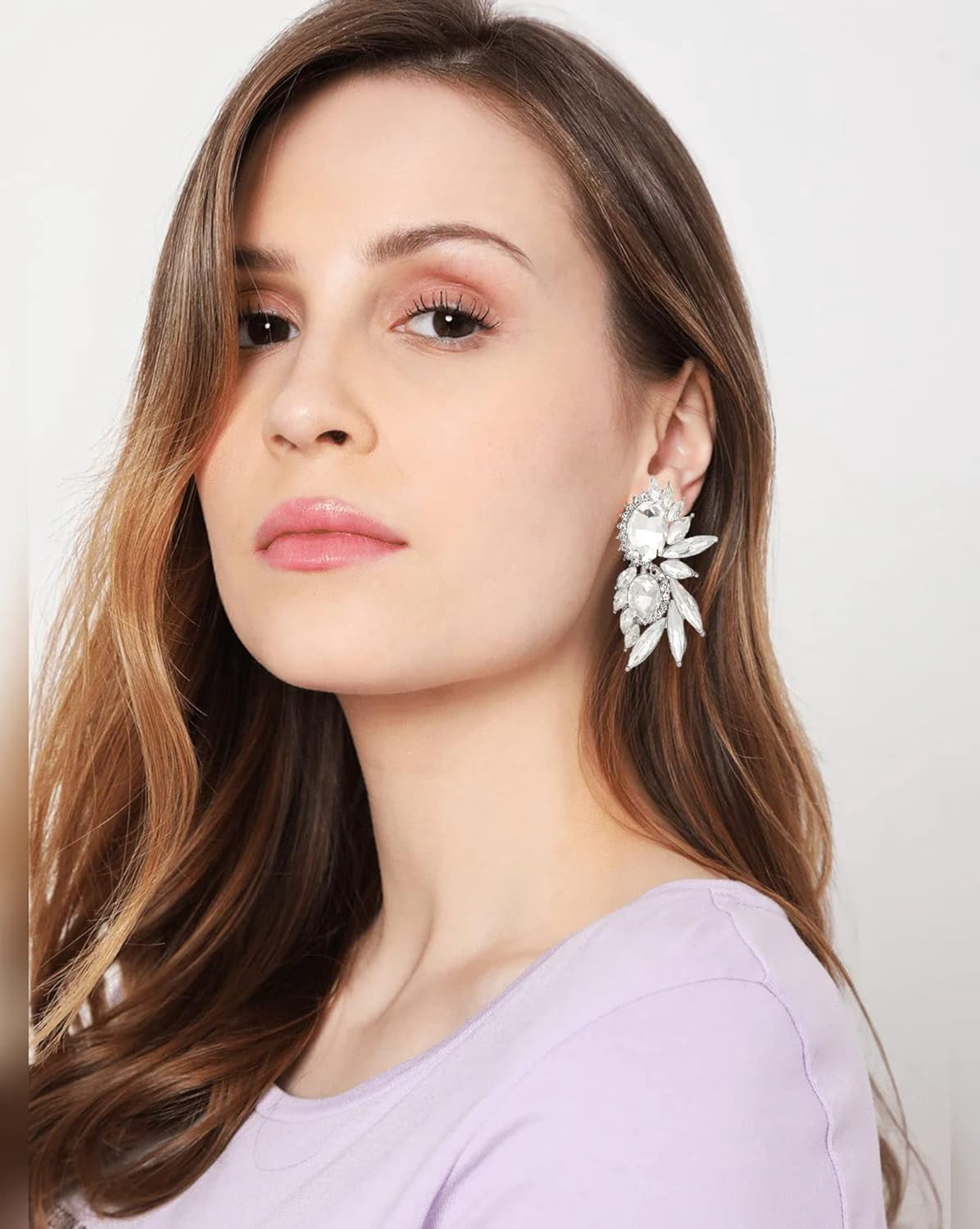 Vin E Rhinestone Statement Earrings Fancy Crystal Cluster Op Dangle ...