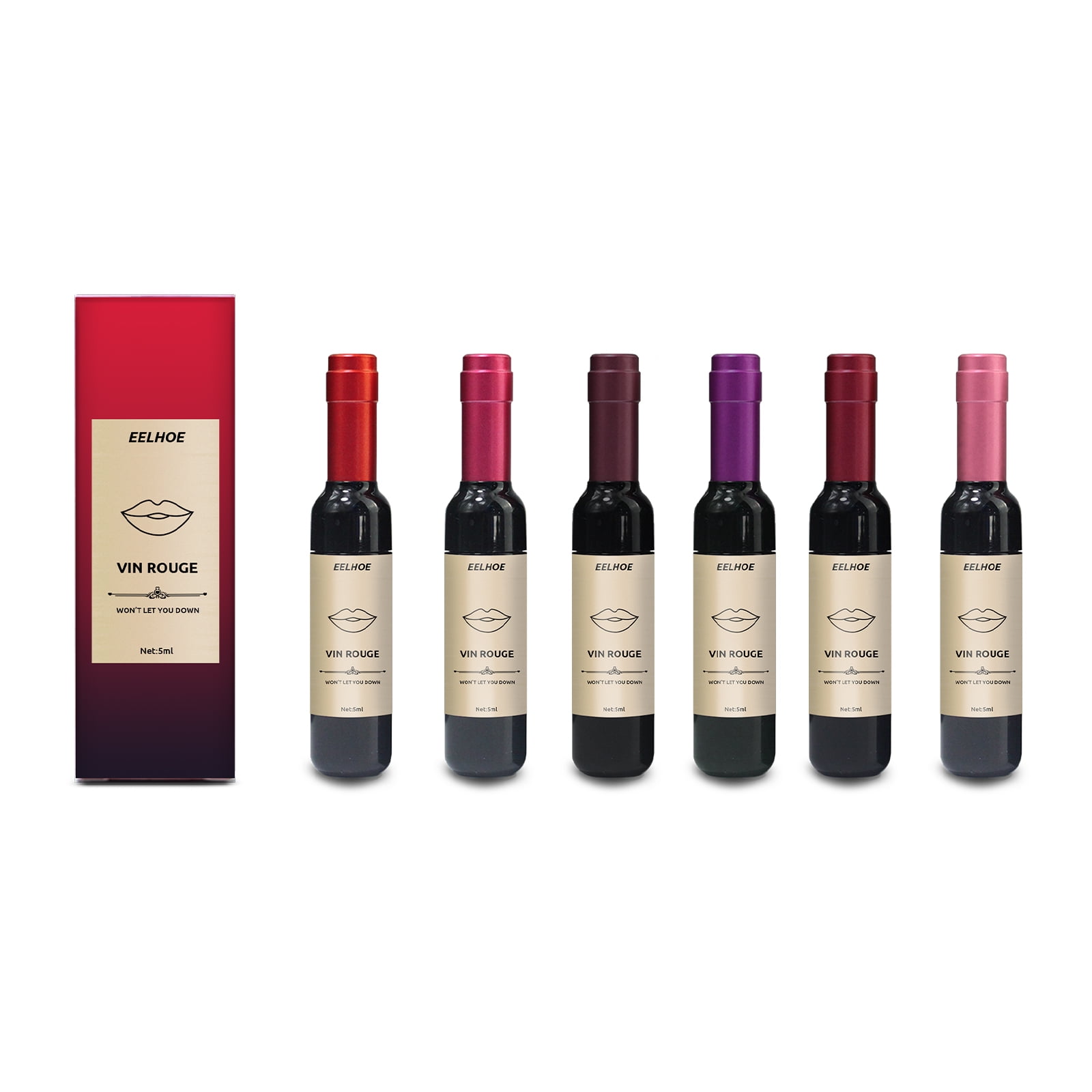 Vin Rouge Lip Tint, Non-Stick Cup Color Development Portable Waterproof ...