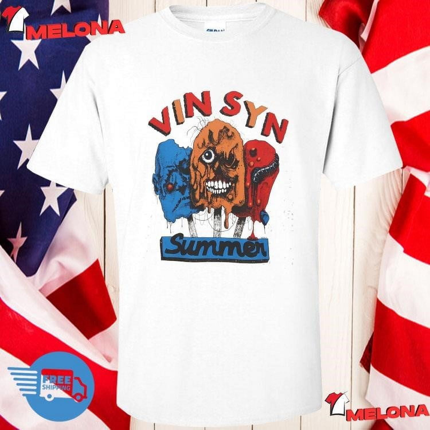 Vin Syn Summer Horror Monster Ice Cream T-shirt - Walmart.com