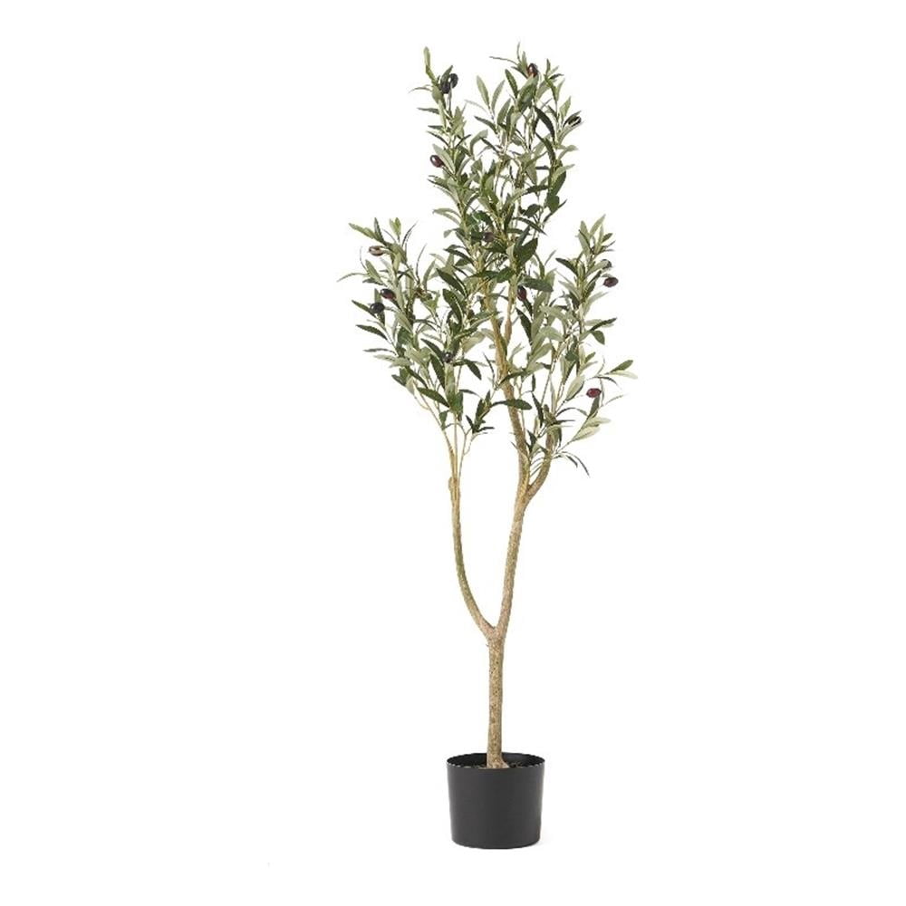 Benjara Vina Artificial Olive Tree- Realistic Green Silk Leaves- 47 ...