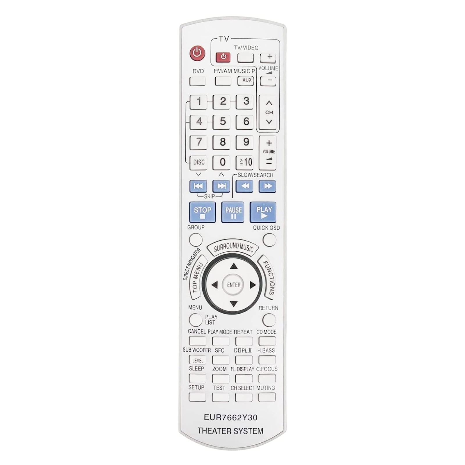 Vinabty EUR7662Y30 Replaced Remote Control ,Fit for Panasonic DVD Home ...