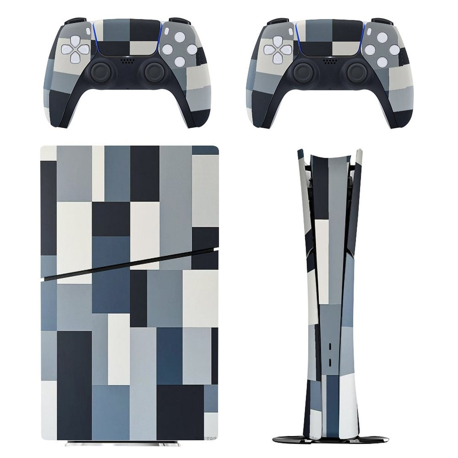 Vinatge Geometric Abstract Art Gray Black Blue PS5/PS5 Slim Digital ...