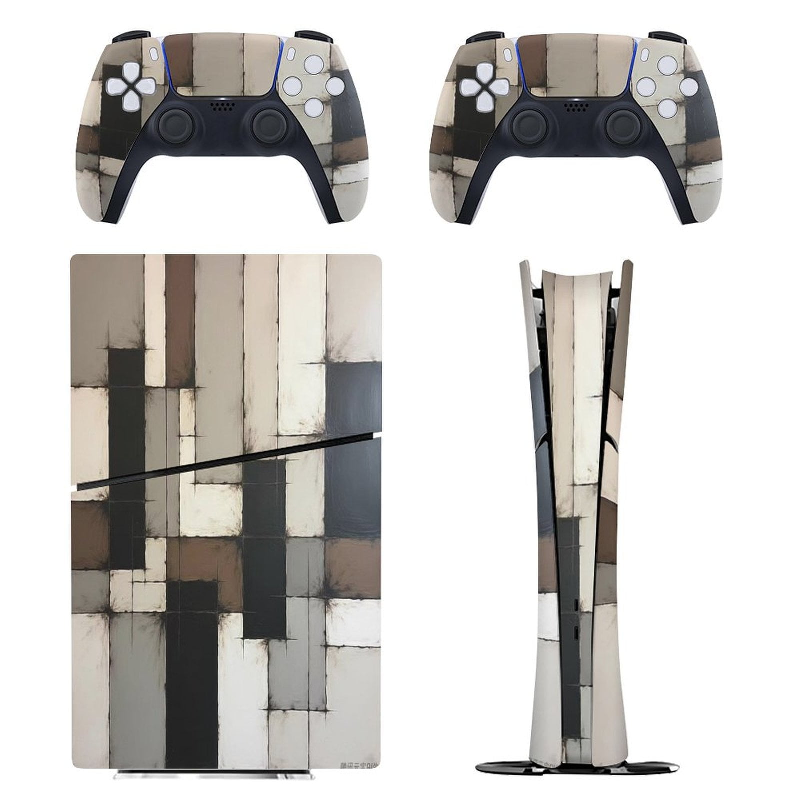 Vinatge Geometric Abstract Art Gray Black Brown PS5/PS5 Slim Digital ...