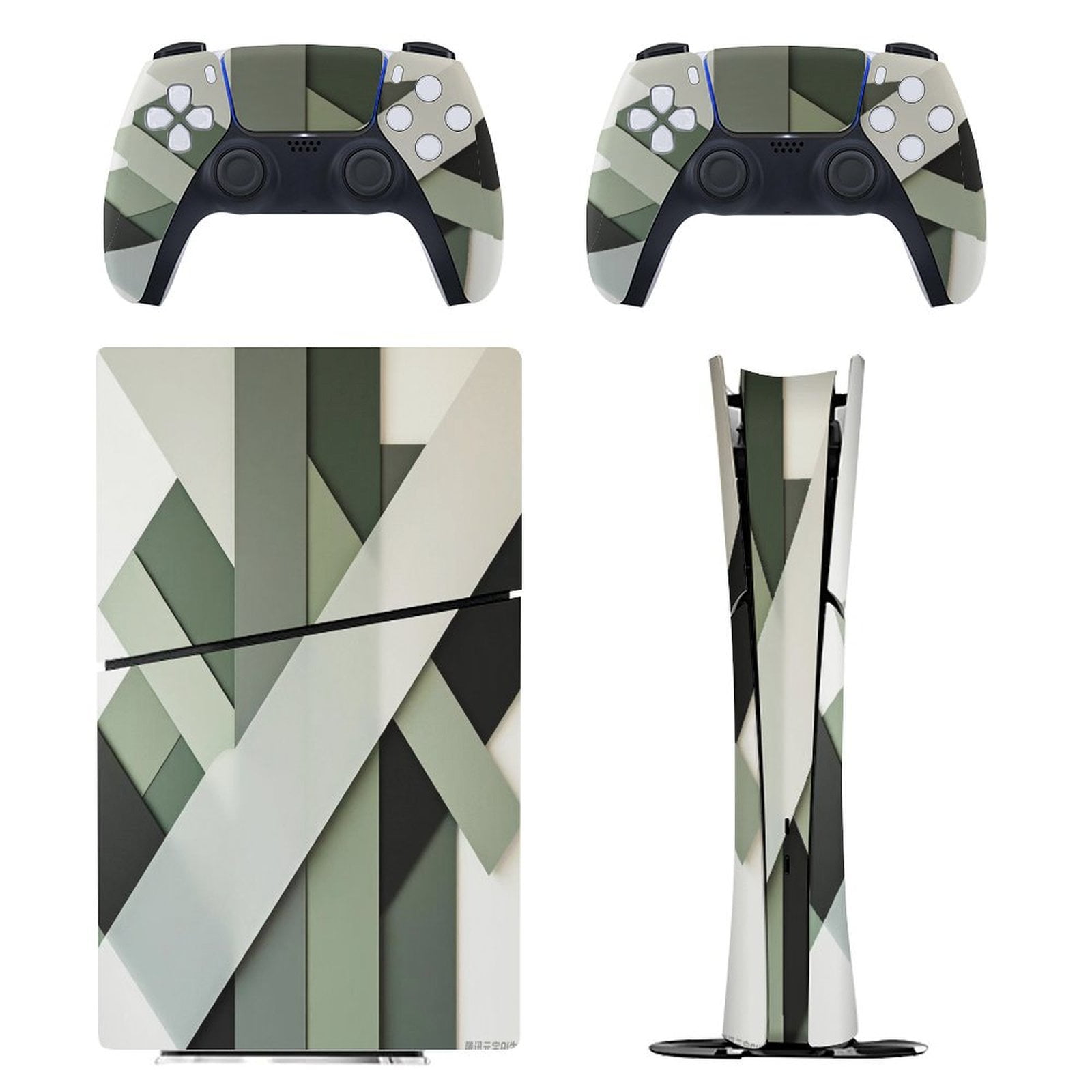 Vinatge Geometric Abstract Art Gray Black Green PS5/PS5 Slim Digital ...