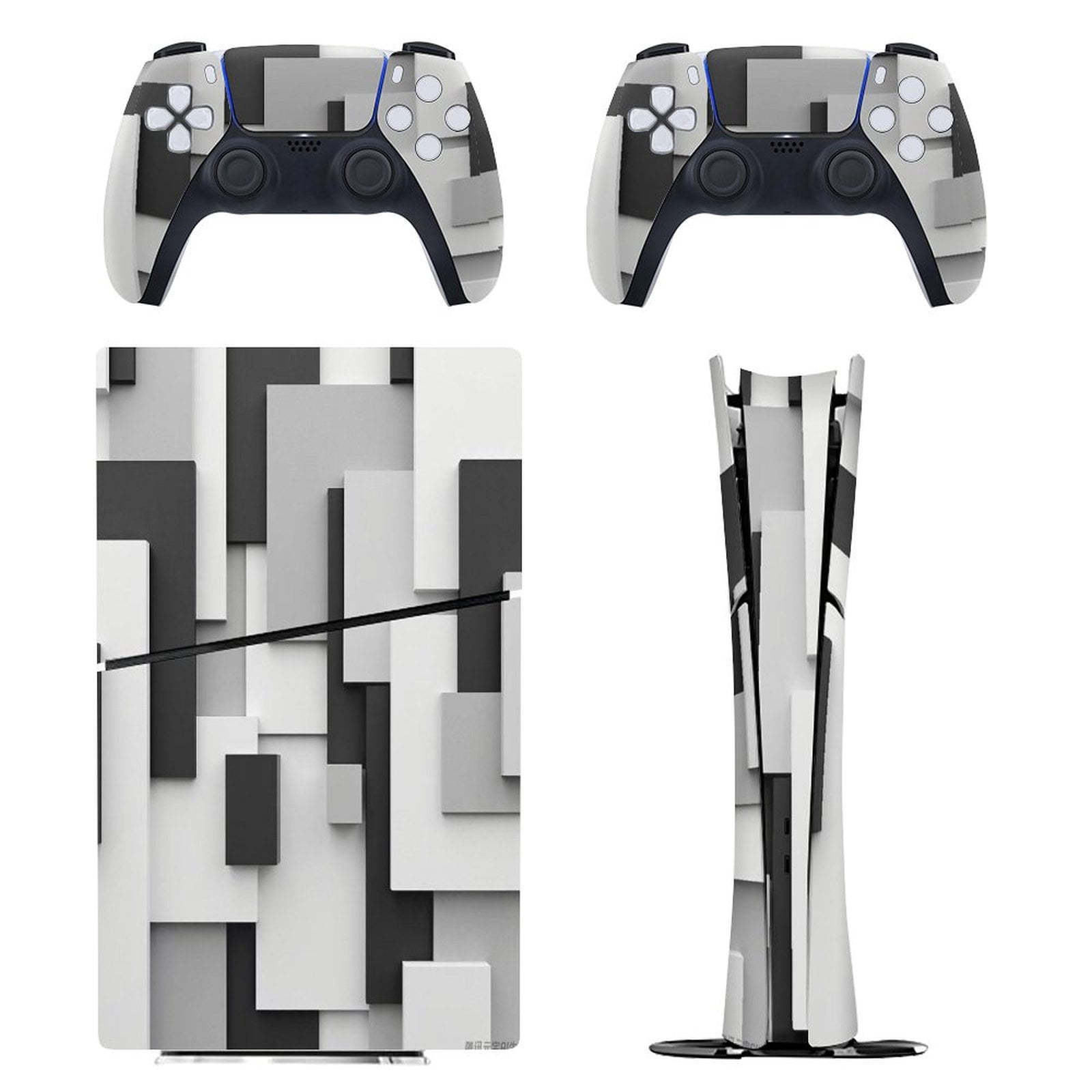 Vinatge Geometric Abstract Art Gray Black PS5/PS5 Slim Digital Disc ...