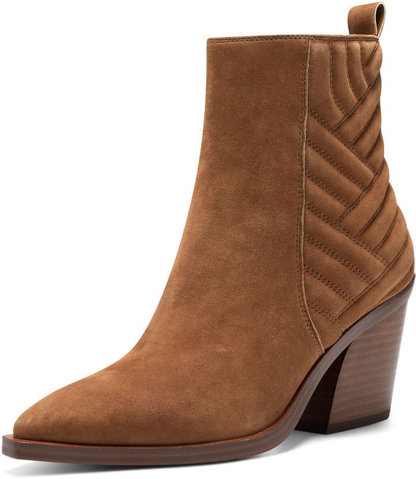 Vince Camuto Brasenta Sandy Brown Zipper Closure Pointed Toe Block ...