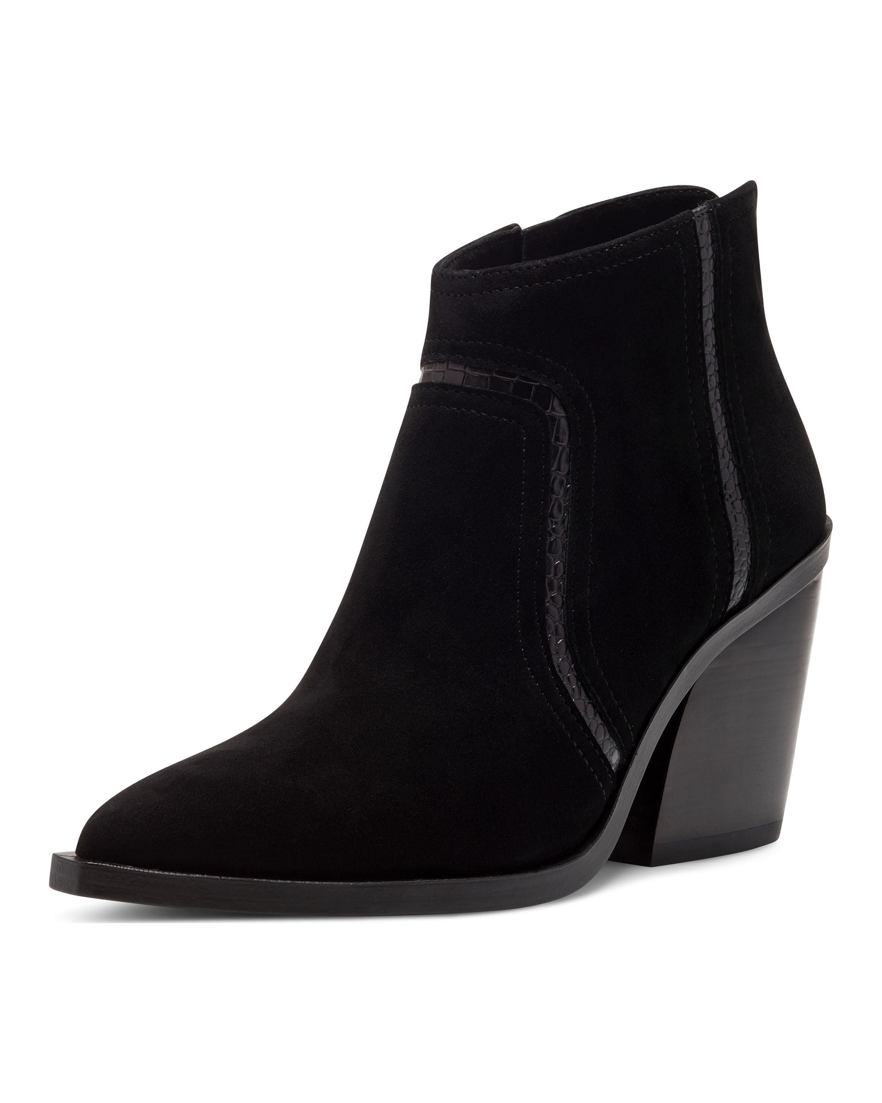 Vince Camuto Granda Black Zipper Closure Pointed Toe Western Ankle ...