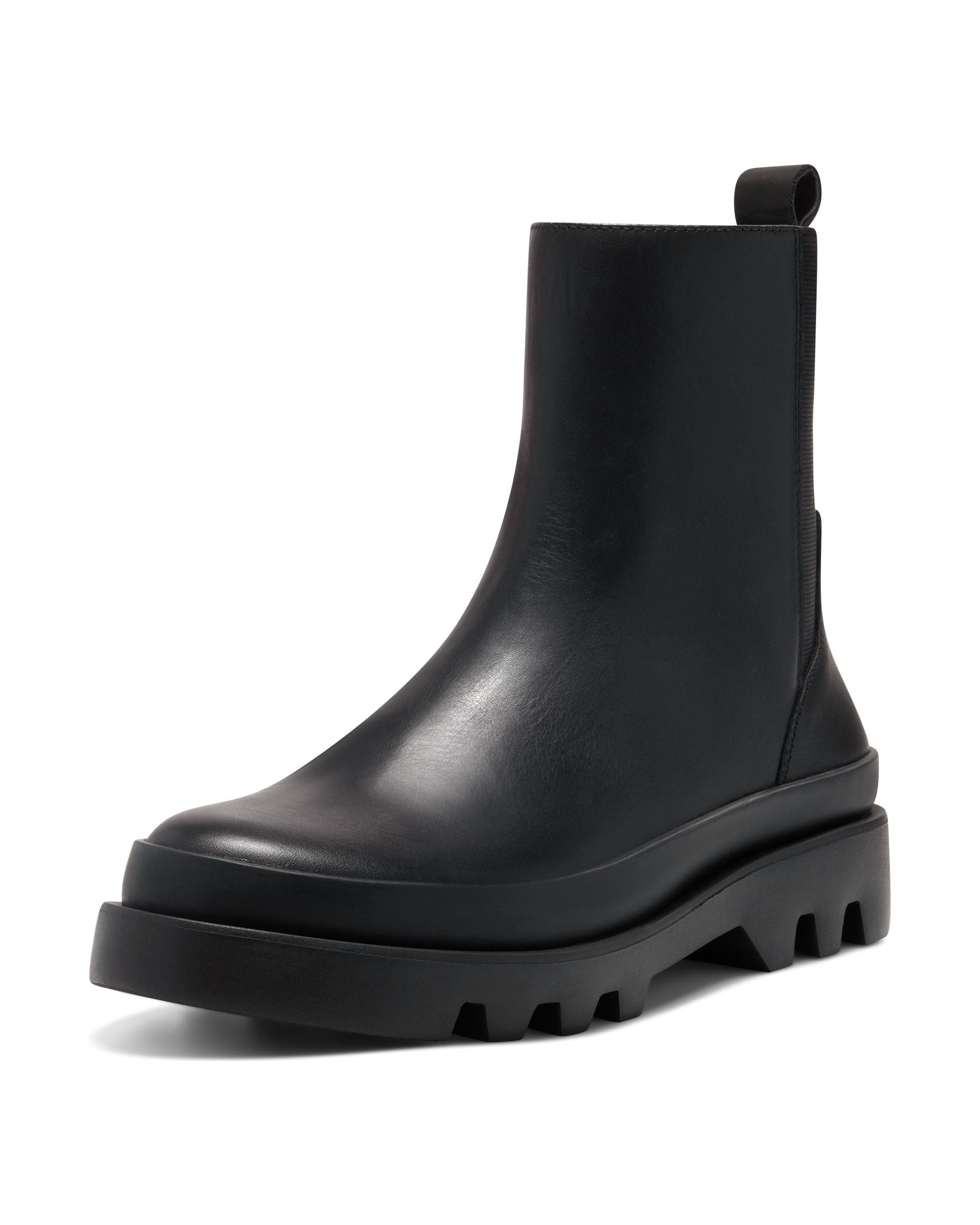 Vince Camuto Kenja Black Zipper Closure Rounded Toe Combat Ankle ...