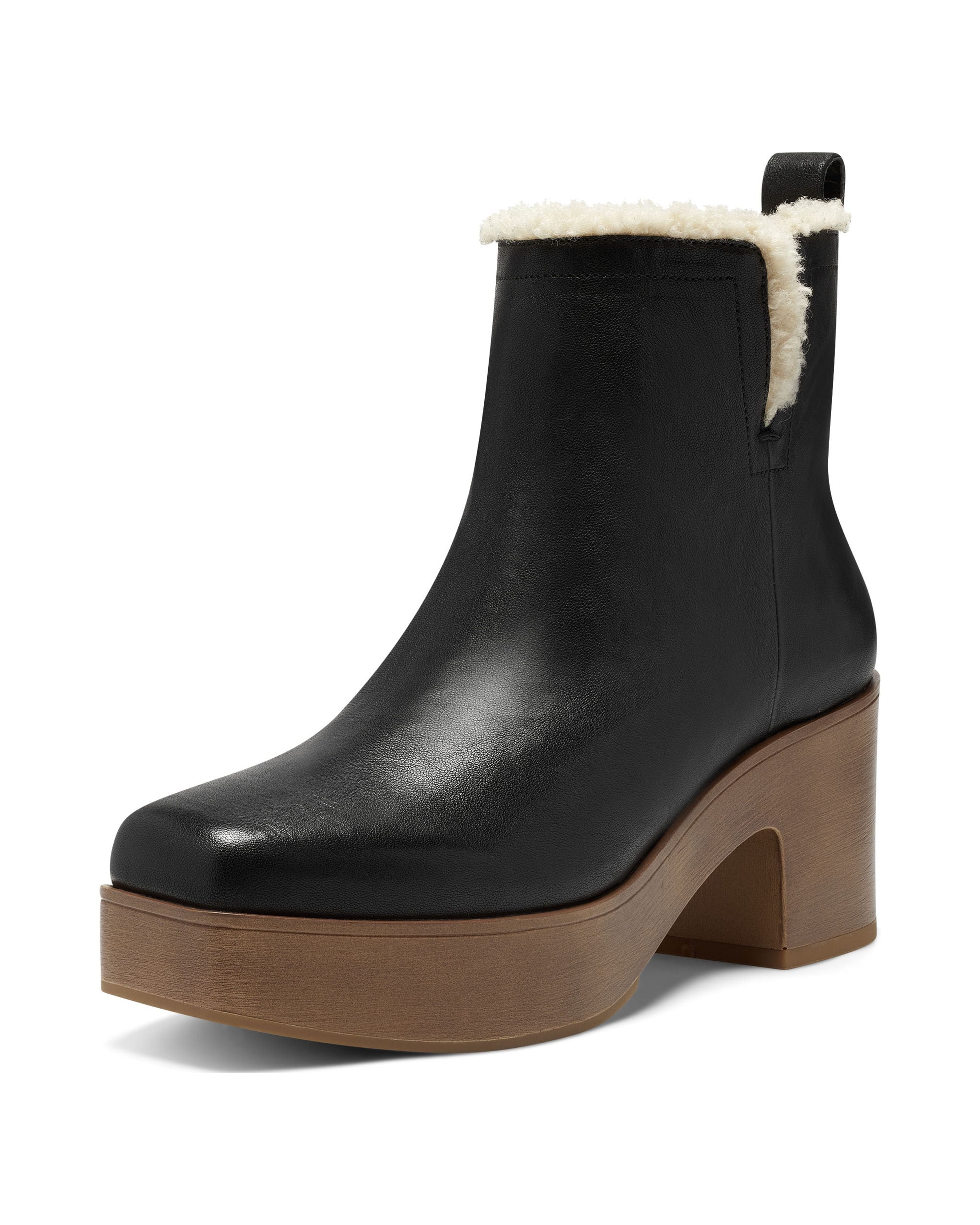 Vince Camuto Rafella Black Zipper Closure Squared Toe Platform Ankle ...