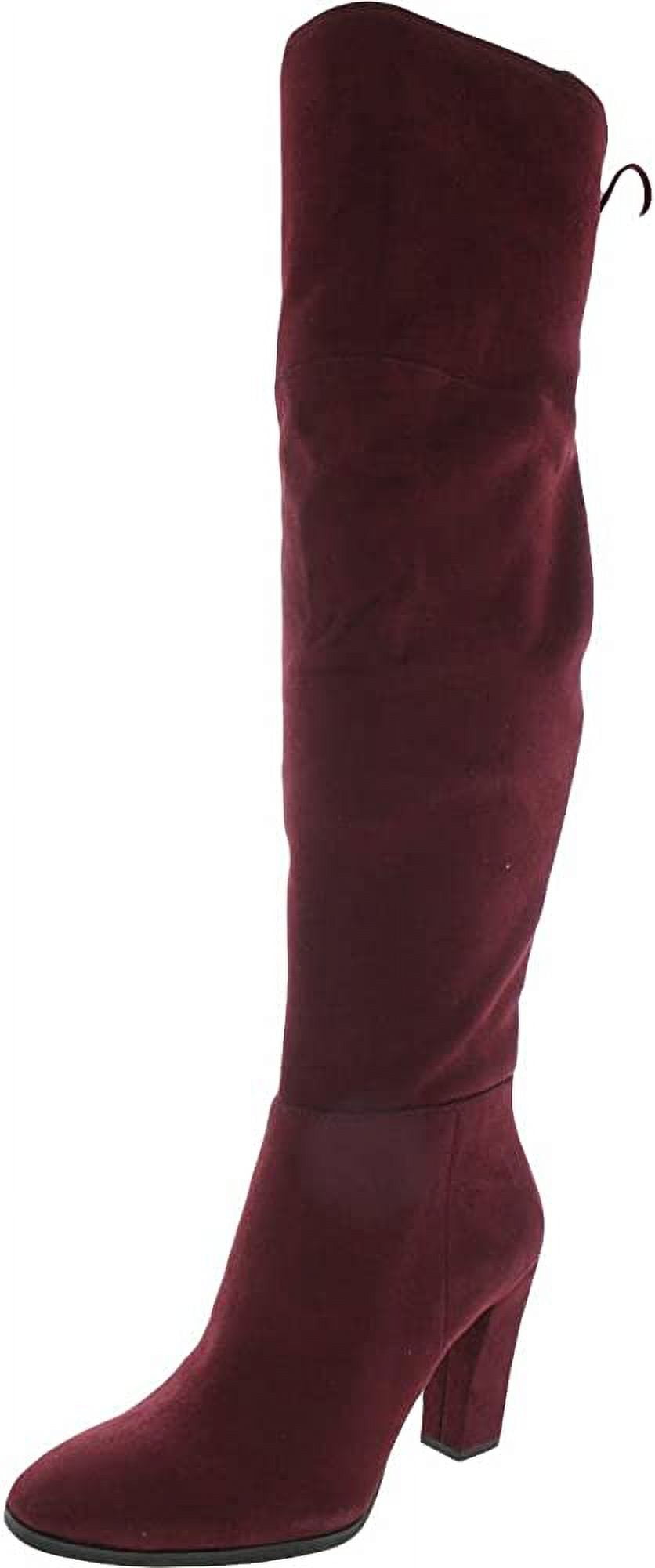 Vince Camuto TAPLEY Burgundy Stretch Suede Rounded Toe Over the Knee ...