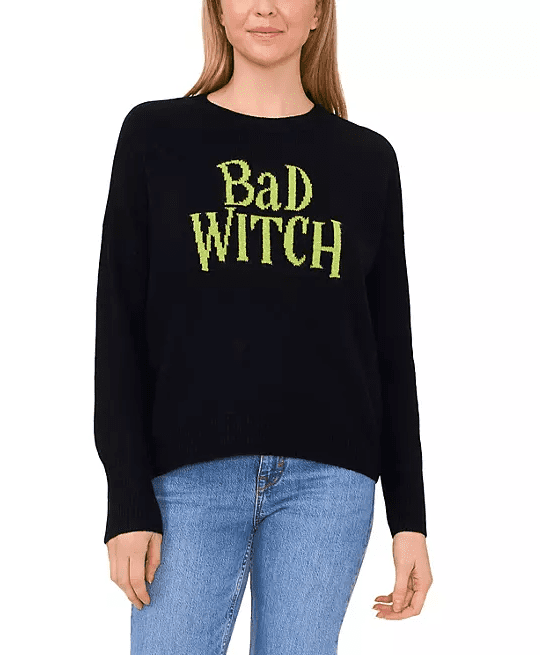 Vince Camuto Women's Halloween Sweater Bad Witch Large - Walmart.com
