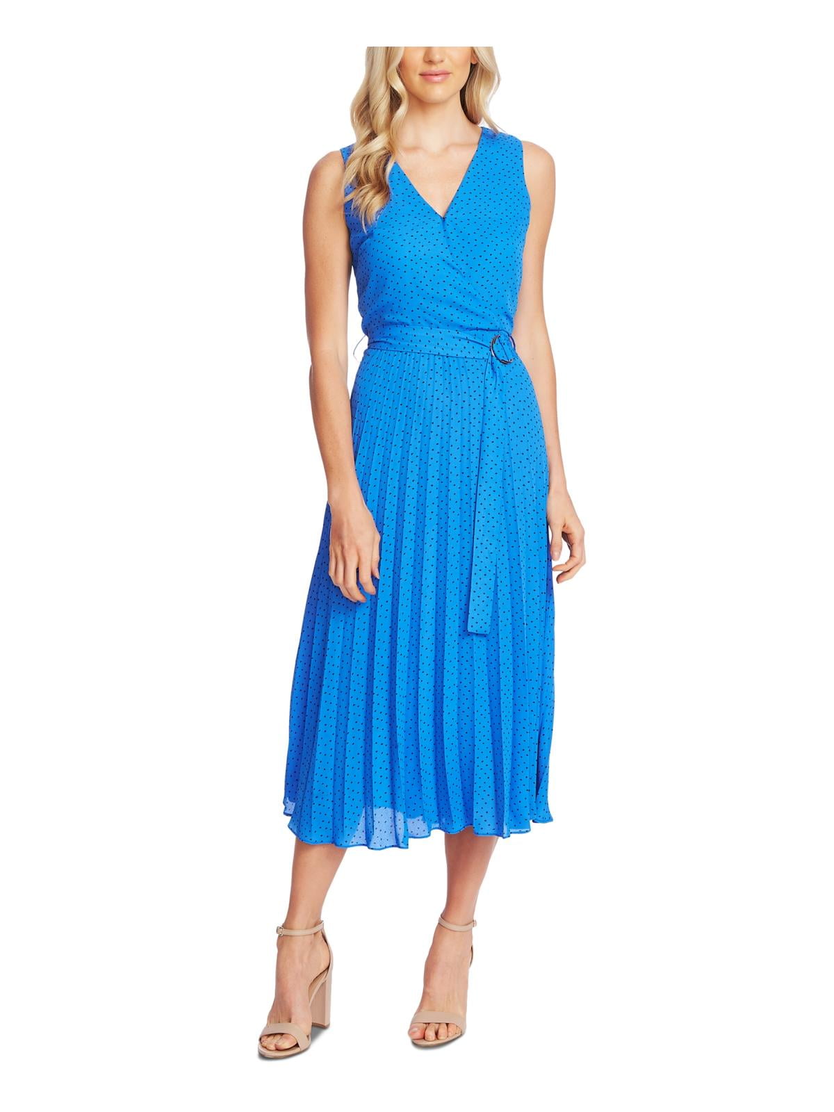Vince Camuto Womens Printed Shutter Pleat Midi Dress - Walmart Business ...