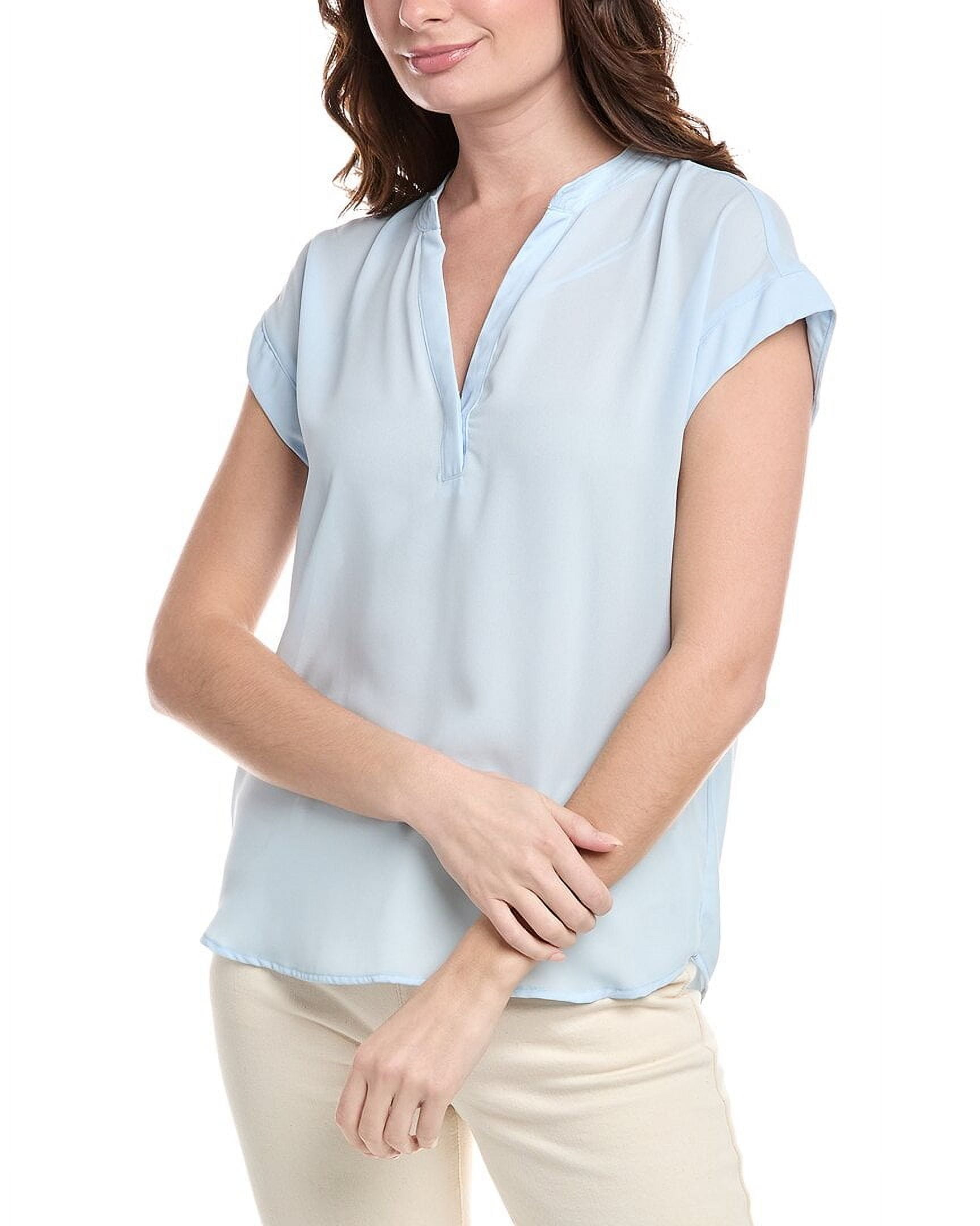 Vince Camuto womens Open Placket Top, l, Blue - Walmart.com