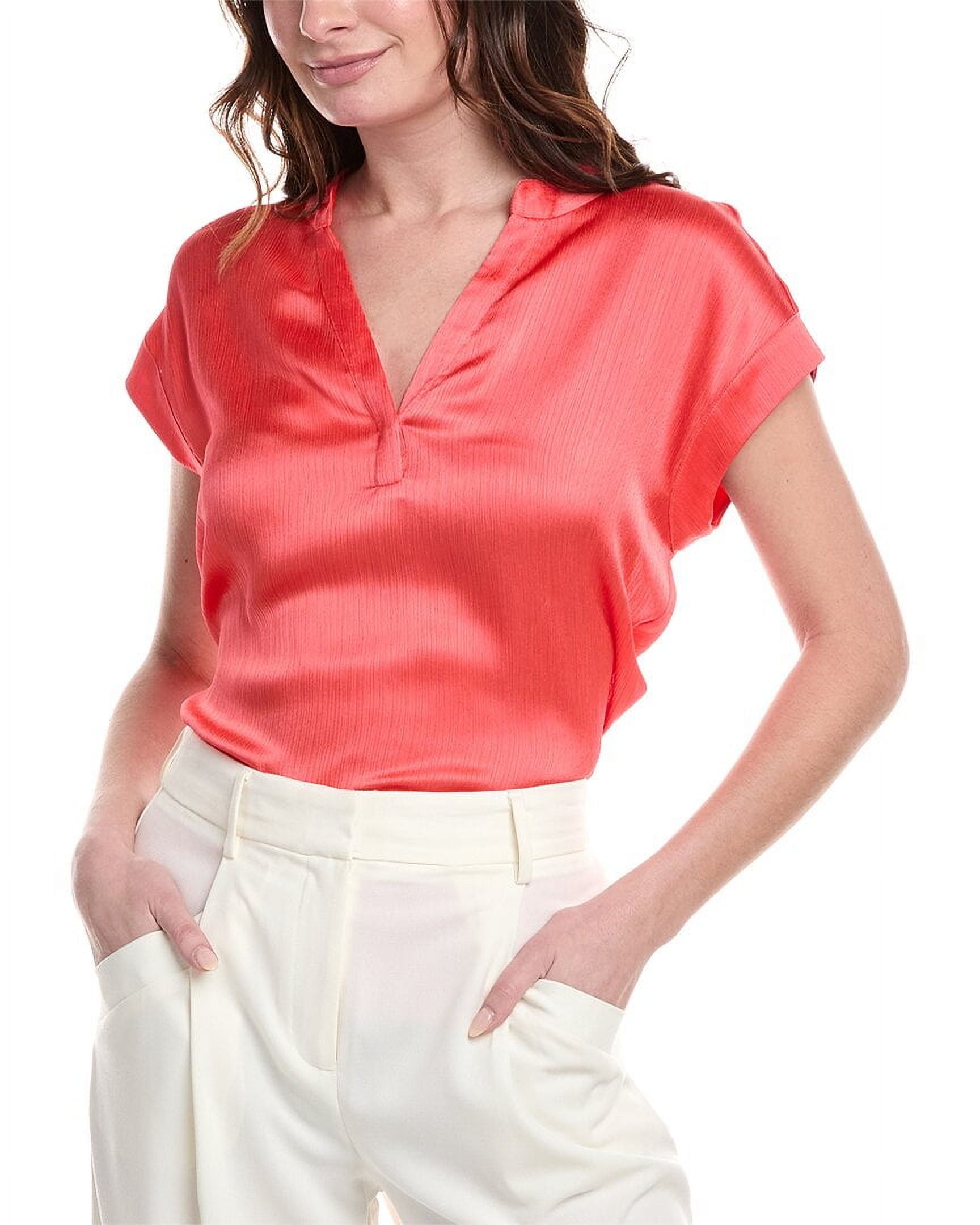 Vince Camuto womens Open Placket Top, m, Red - Walmart.com