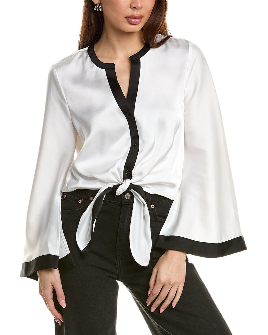 Vince Camuto womens Tie Front Blouse, l, White - Walmart.com