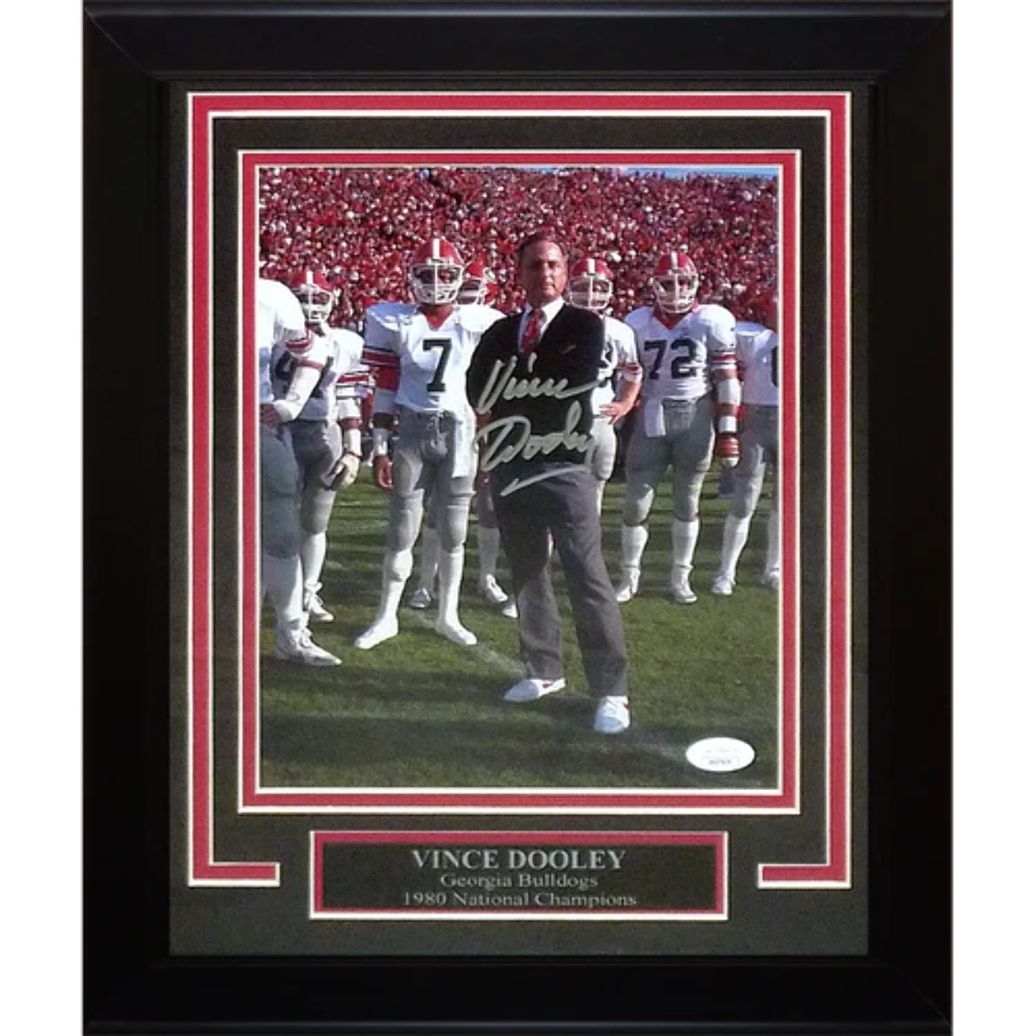 Vince Dooley Autographed Georgia Bulldogs Deluxe Framed 8x10 Photo ...