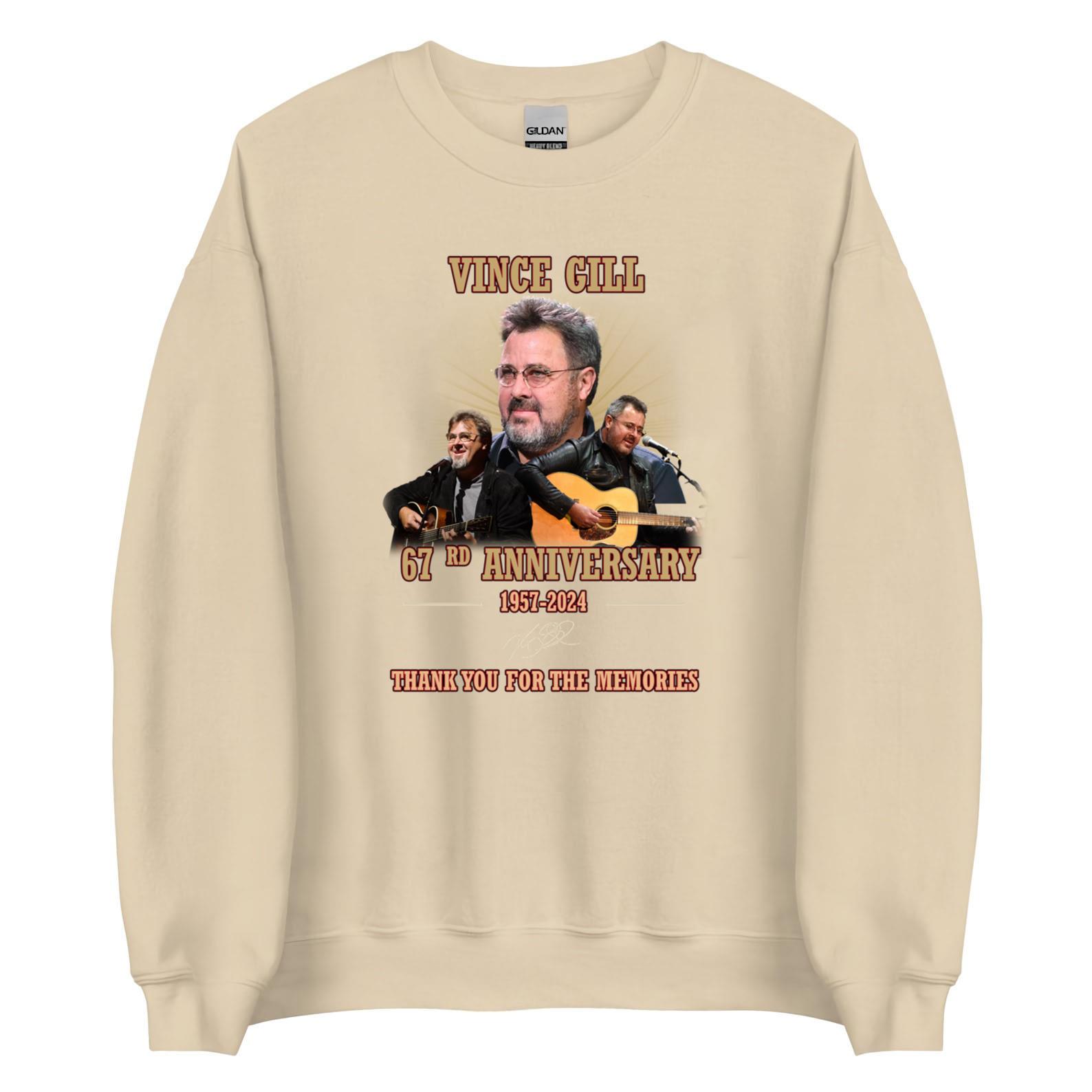 Vince Gill Shirt Vince Gill 67rd Anniversary 1957 2024 Thank You For ...