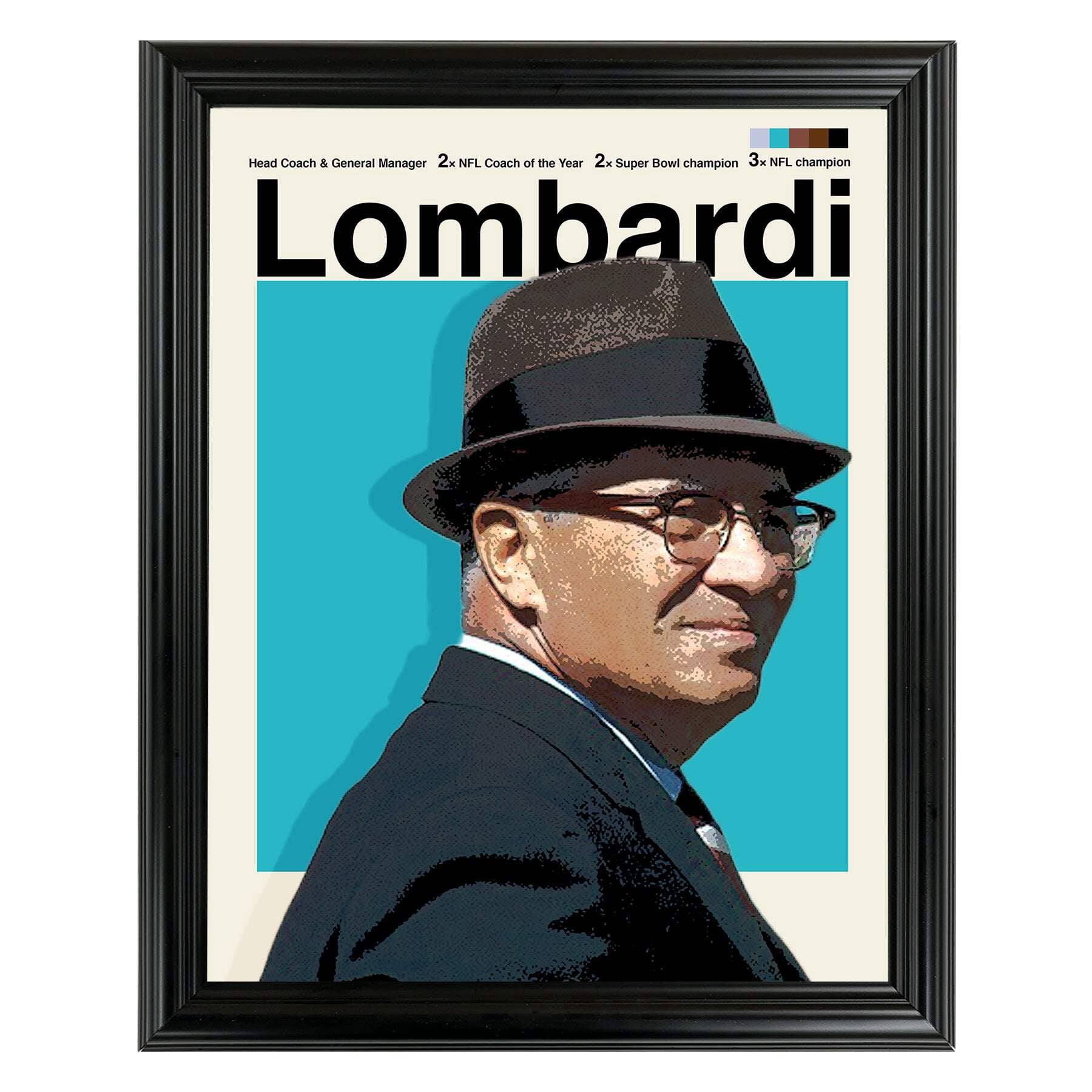 Vince Lombardi Framed Sports Art Photo by Thomas Maxwell - Walmart.com