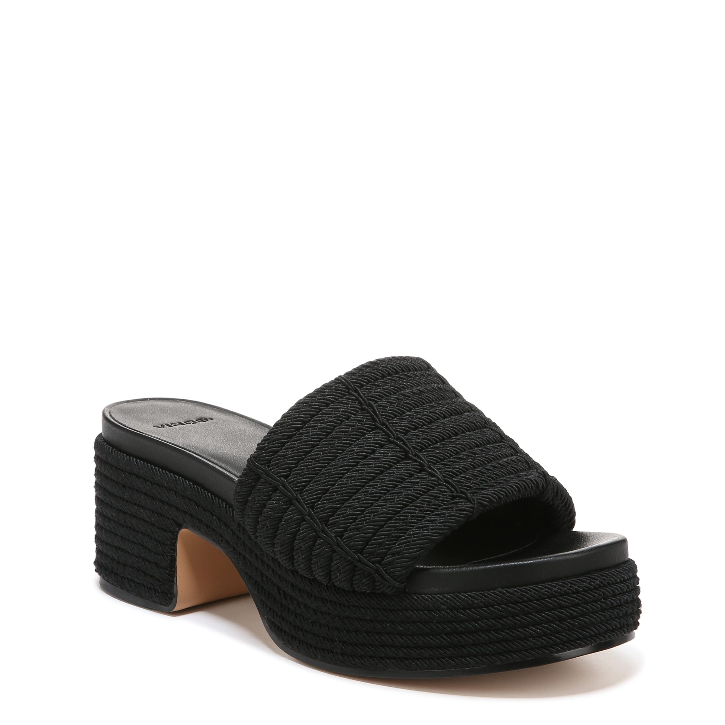 Vince Womens Margo Cord Slide Platform Sandal Black Nylon 8 M - Walmart.com