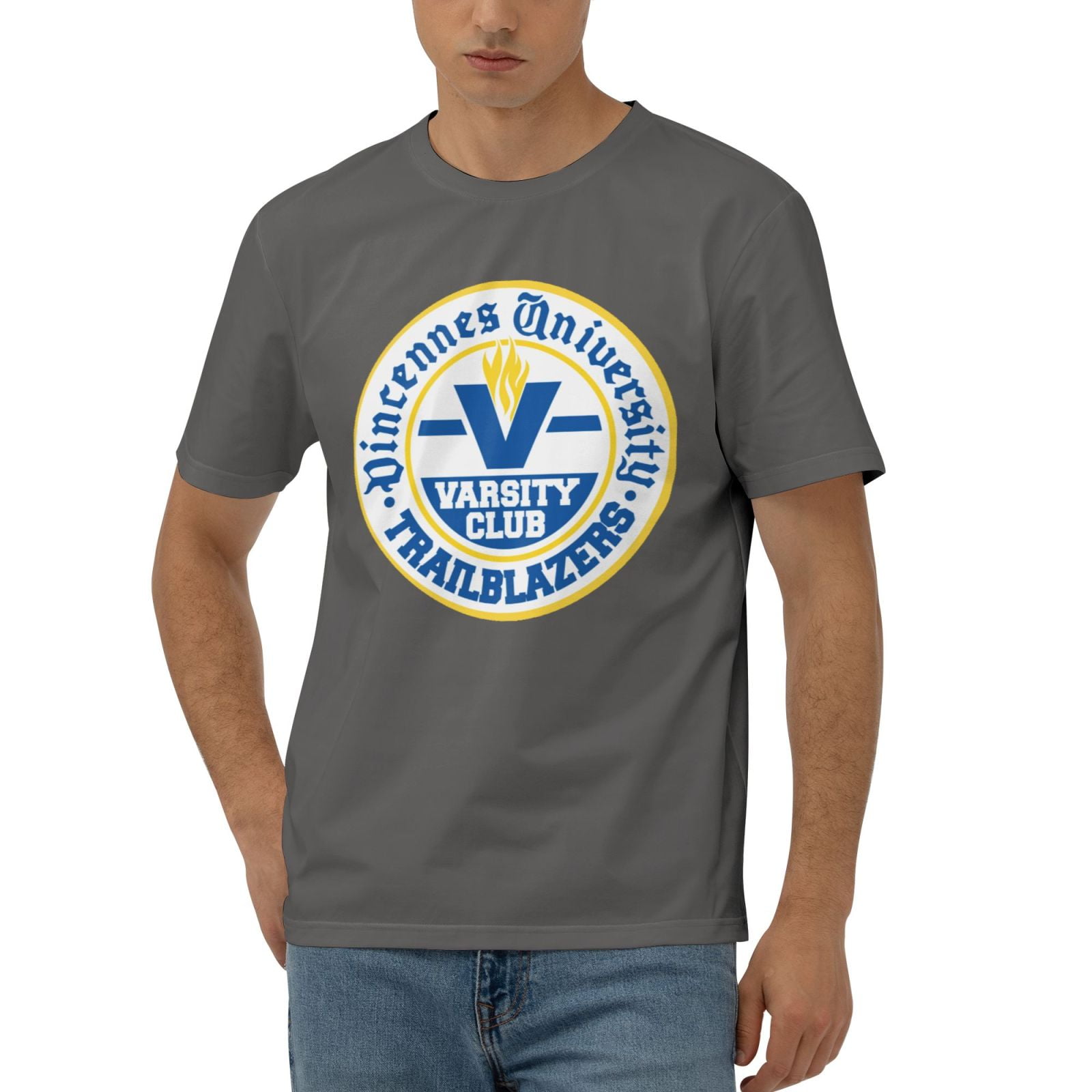 Vincennes A University Logo Men'S 170g Combed Cotton Short Sleeve T ...