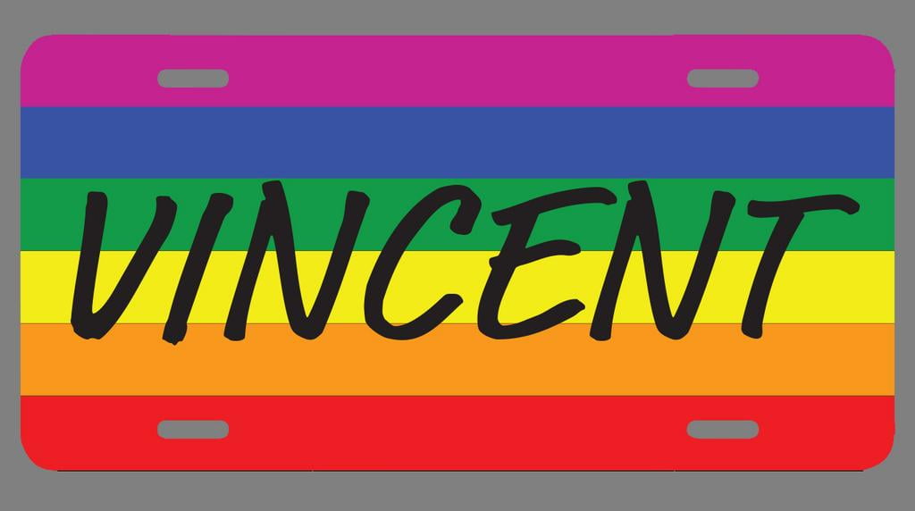 Vincent Name Pride Flag Style License Plate Tag Vanity Novelty Metal ...