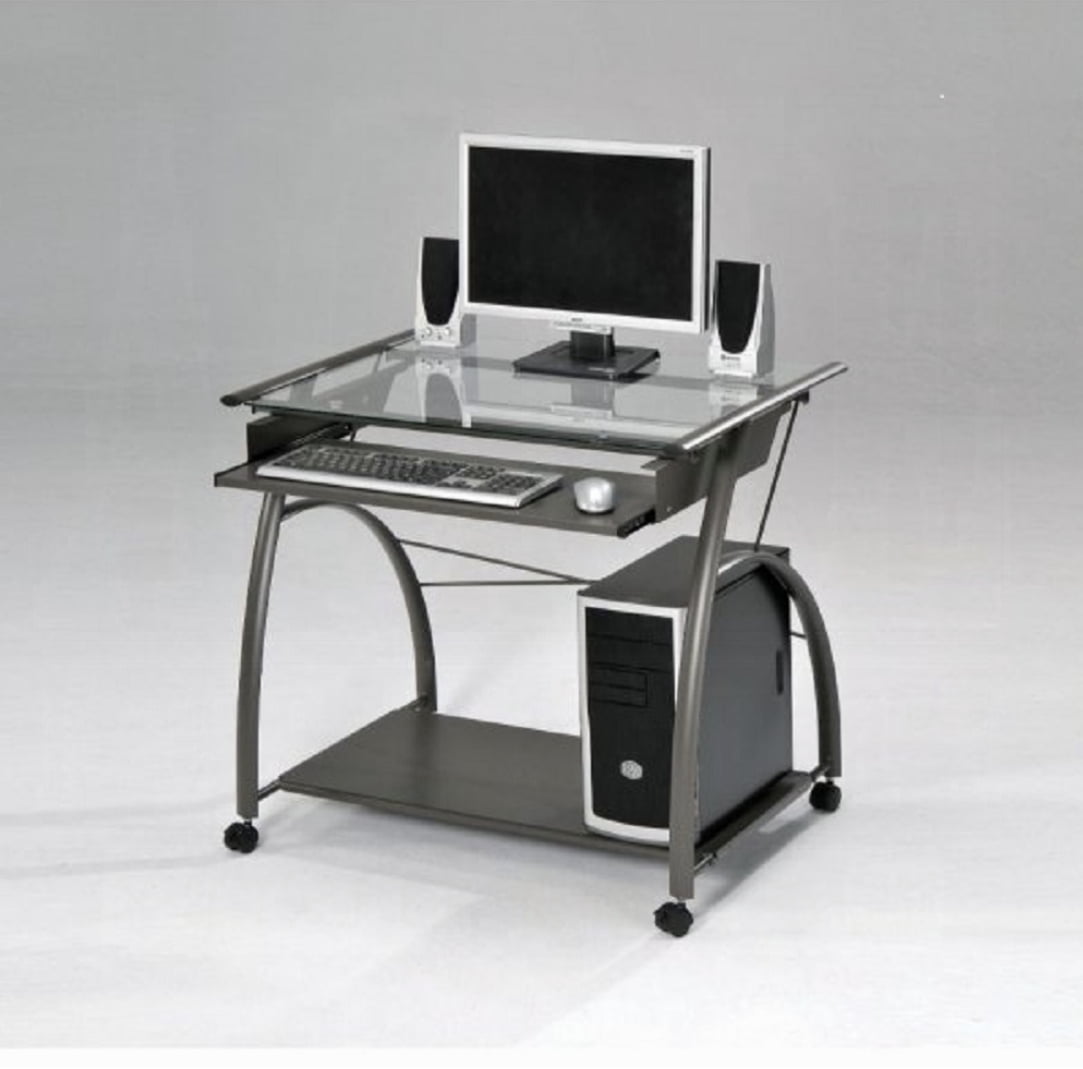 Vincent Pewter Finish Computer Desk,Pewter Metal Furniture Office Desks ...