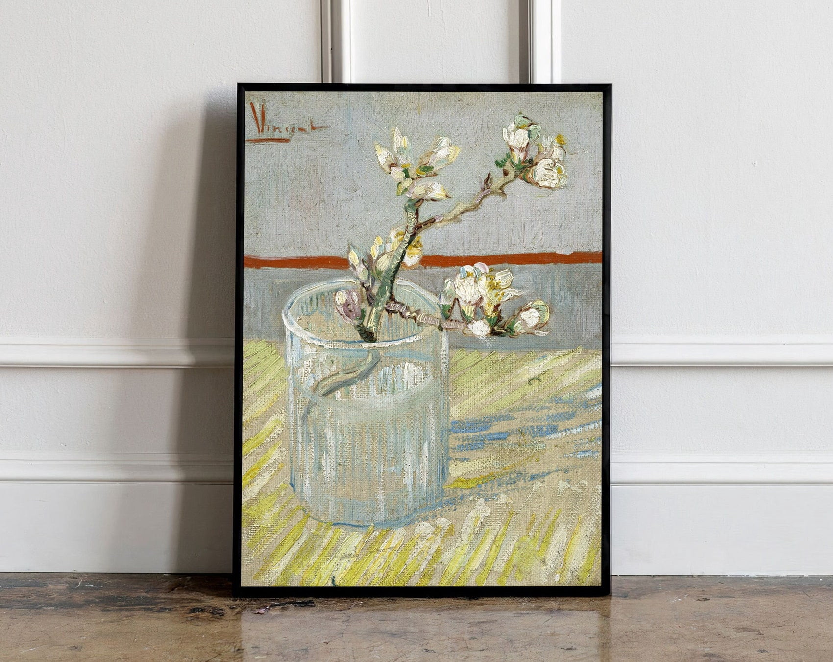 Vincent Van Gogh Blossoming almond branch in a glass Poster, Van Gogh ...