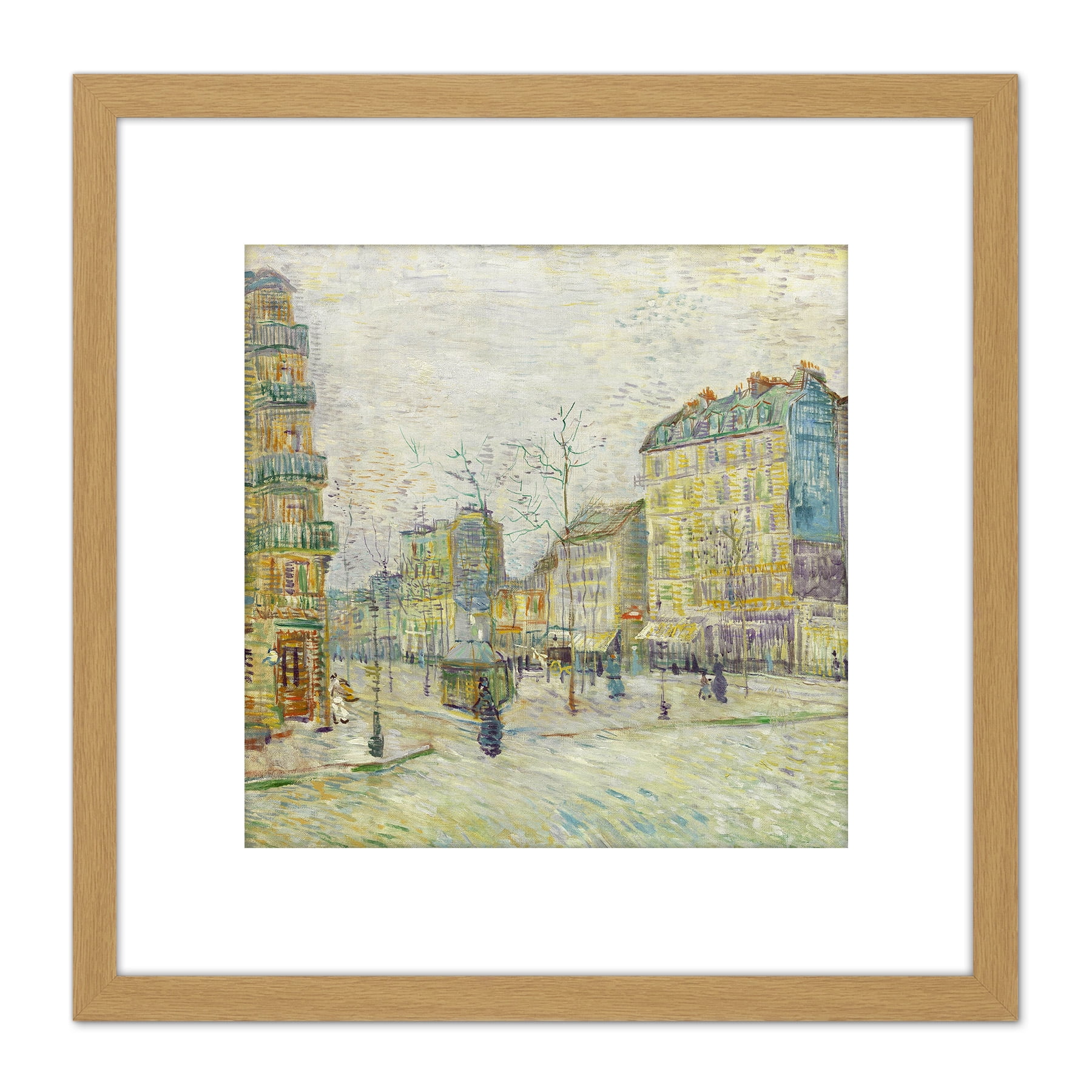 Vincent Van Gogh Boulevard De Clichy 8X8 Inch Square Wooden Framed Wall ...
