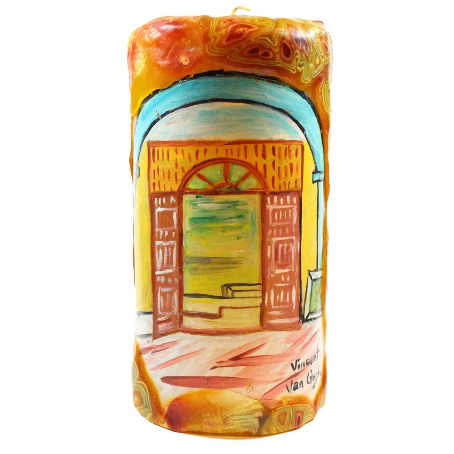 Vincent Van Gogh Candle - Van Glow Hand Painted Pillar Candle ...