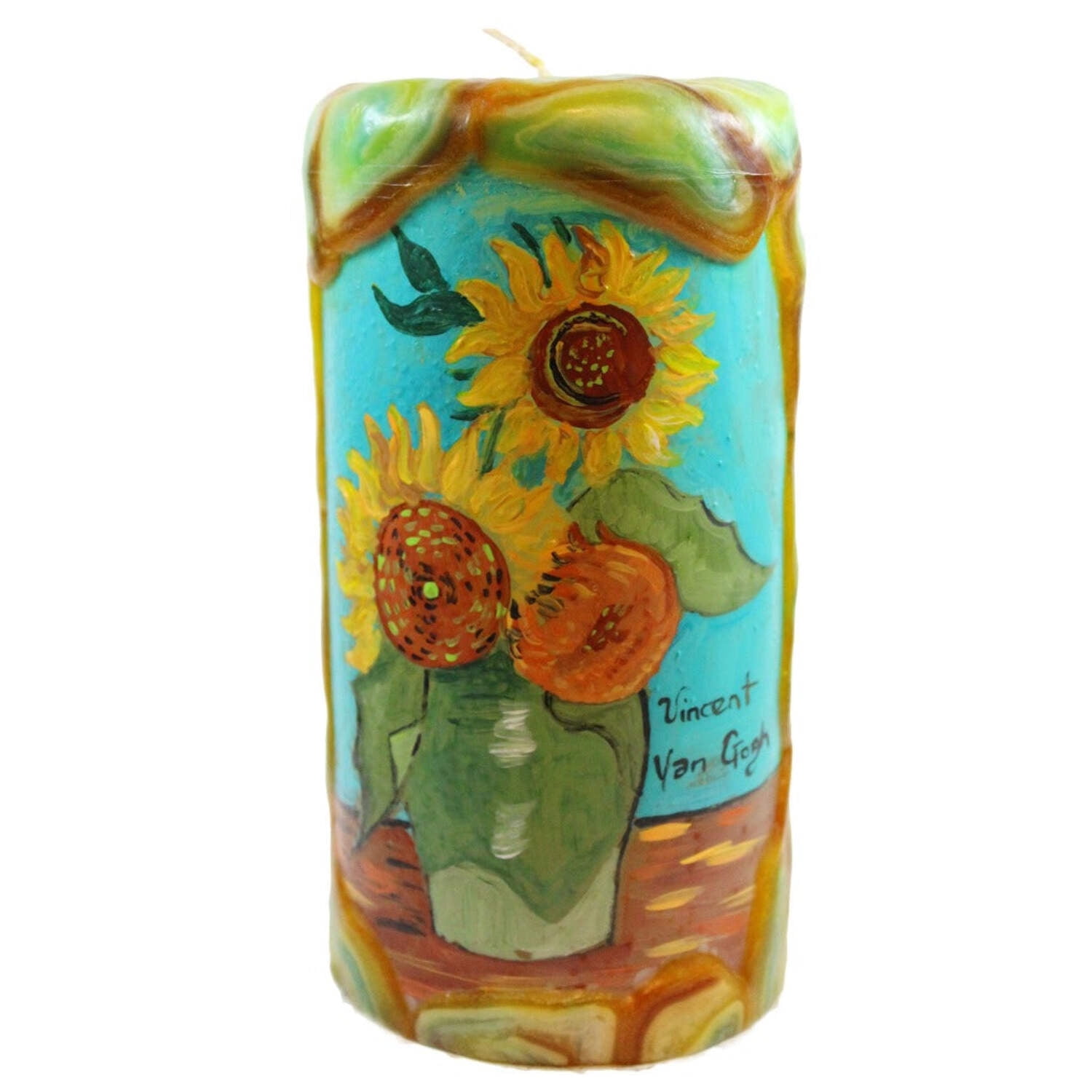 Vincent Van Gogh Candle - Van Glow Hand Painted Pillar Candle ...