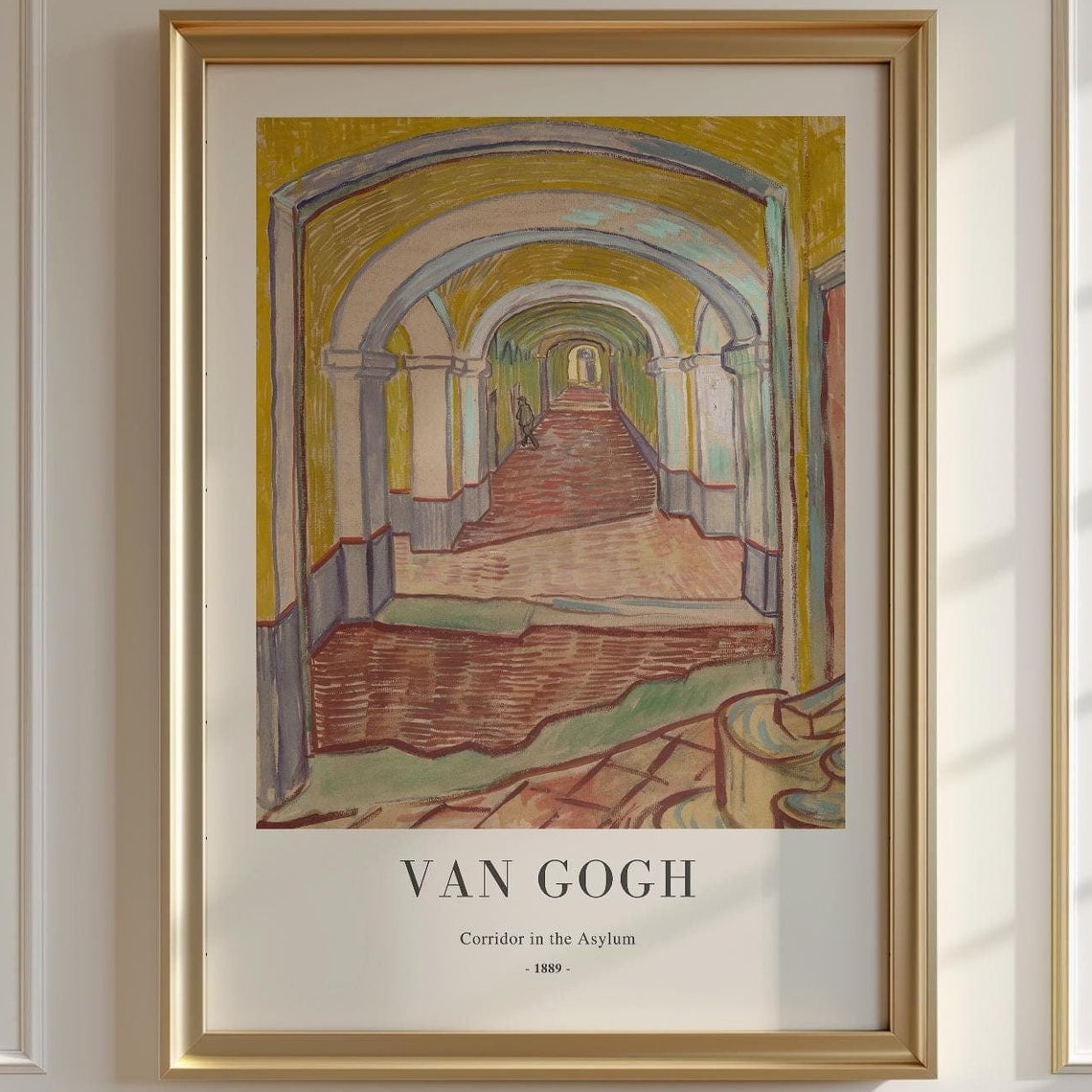 Vincent Van Gogh - Corridor In The Asylum 1889 - Framed Wall Art - Oil ...