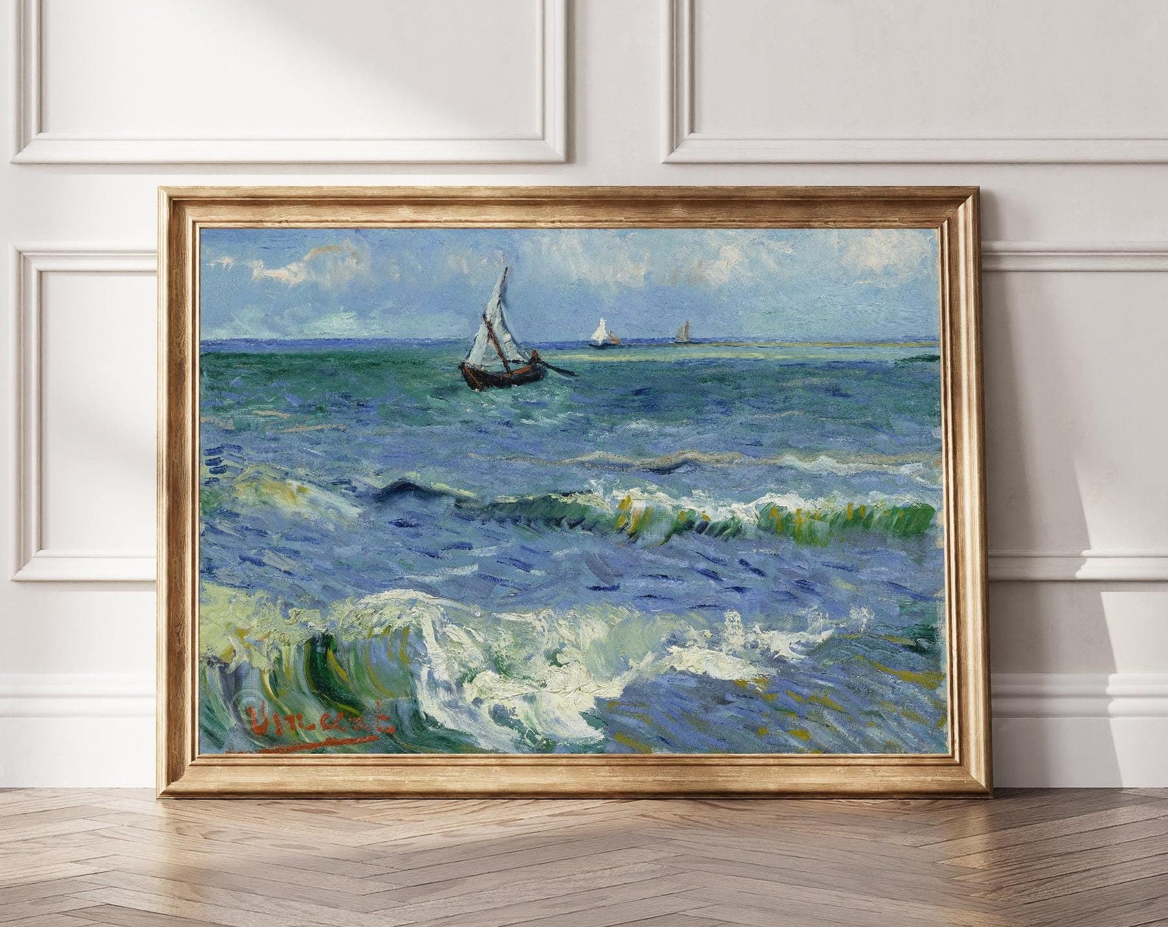 Vincent Van Gogh Exhibition Poster, Seascape by Vincent Van Gogh, Van Gogh Seascape Print ...