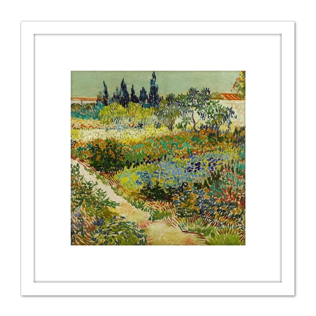 Vincent Van Gogh Garden At Arles 8X8 Inch Square Wooden Framed Wall Art ...