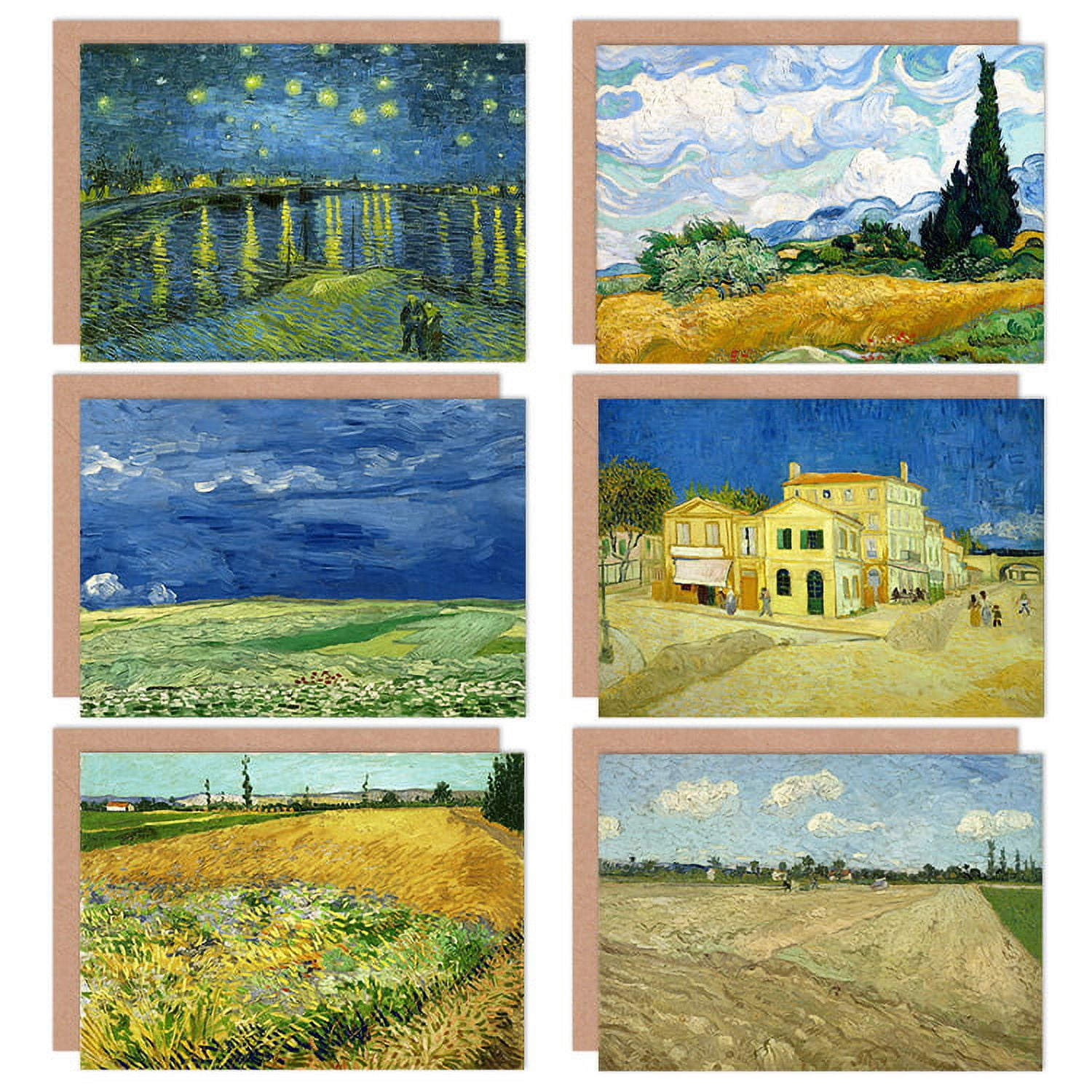 Vincent Van Gogh Geploegde Yellow House Wheatfield Cypresses Starry ...