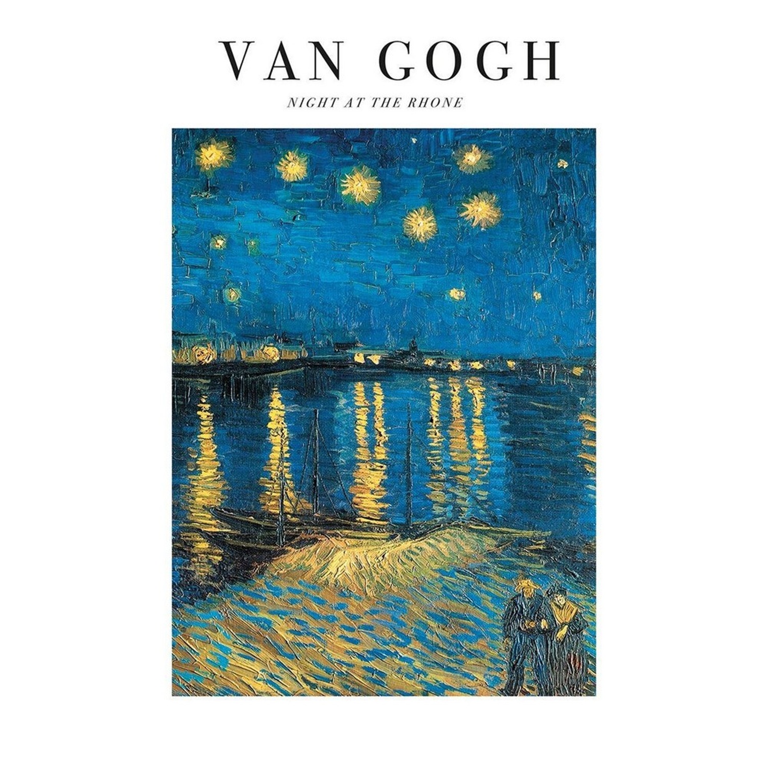 Vincent Van Gogh Night At The Rhone Print - Walmart.com