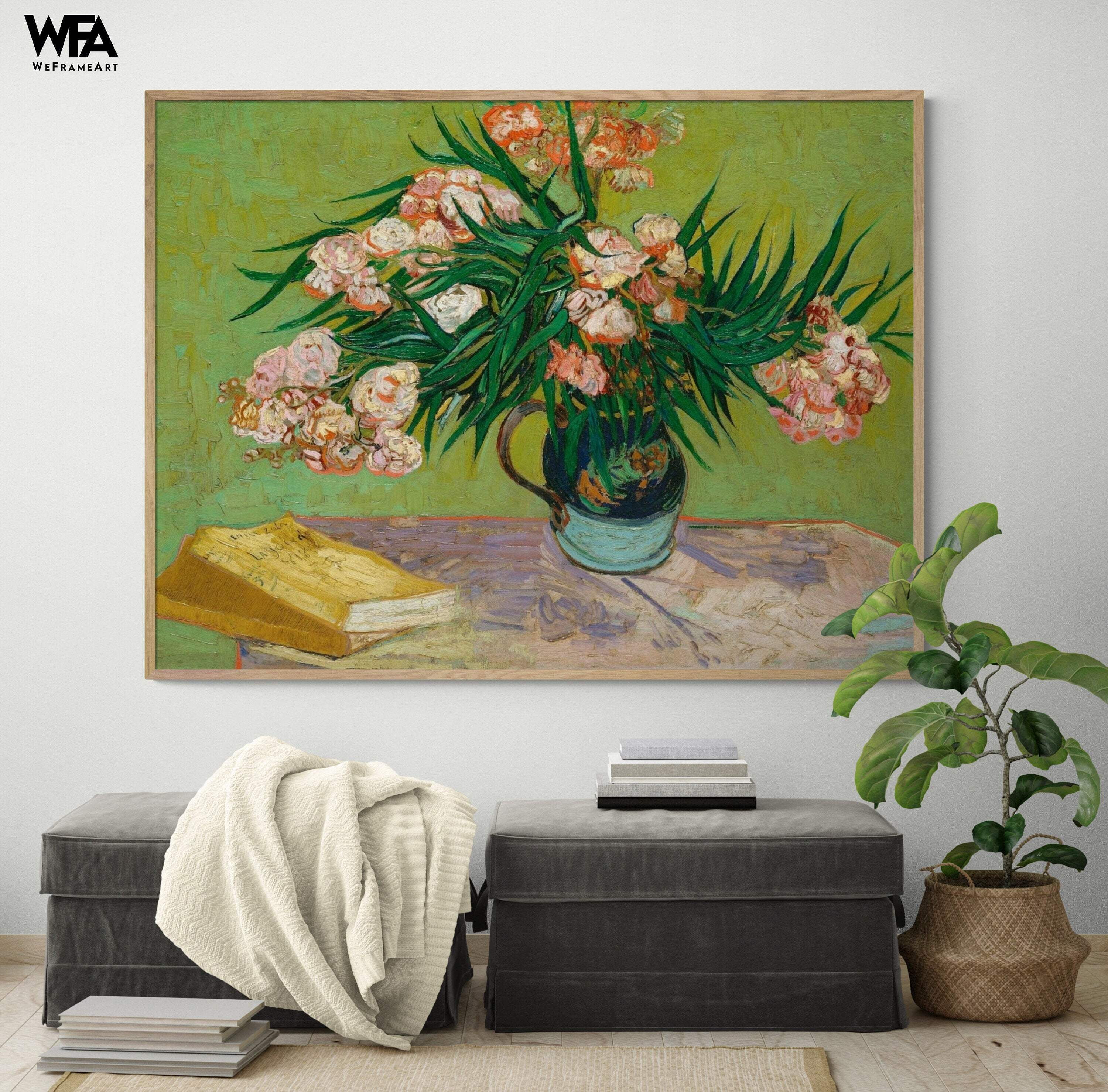 Vincent Van Gogh Oleanders Painting Print, Framed Van Gogh Style Art ...