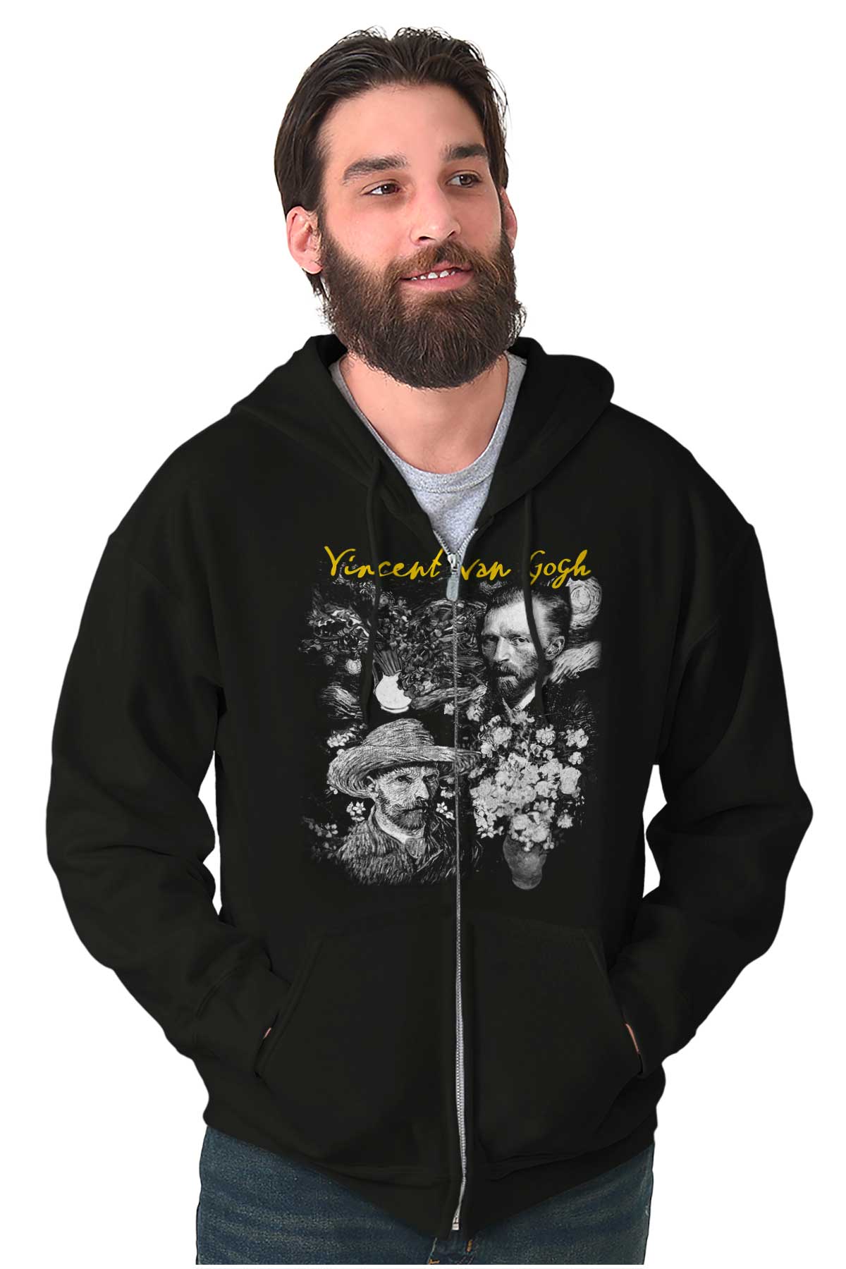Vincent Van Gogh Paintings Collage Zip Up Hoodie Men's Women's Brisco ...