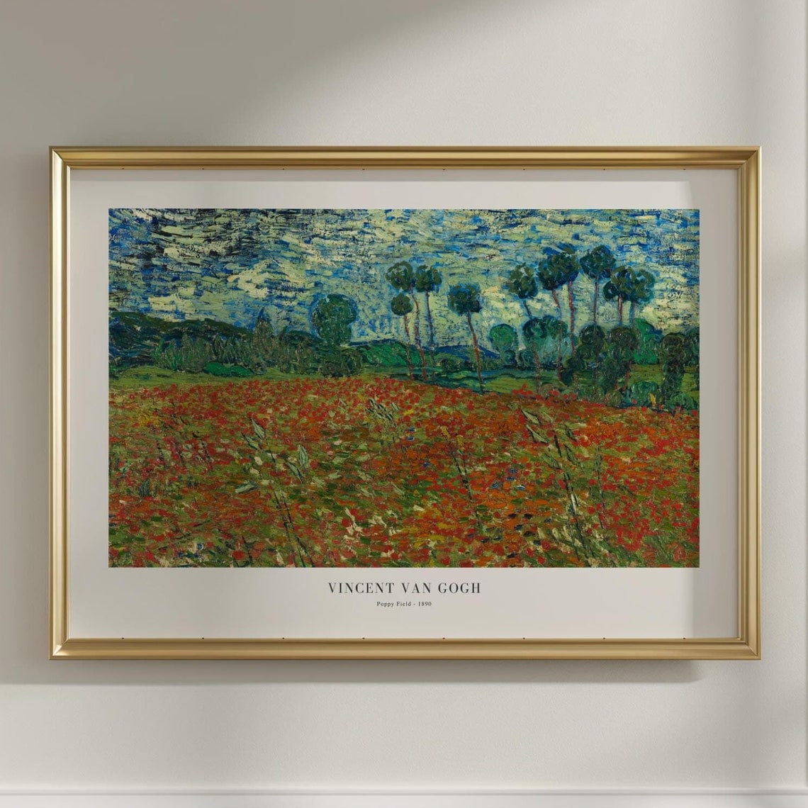 Vincent Van Gogh - Poppy Field 1890 - Framed Wall Art - Antique Oil ...