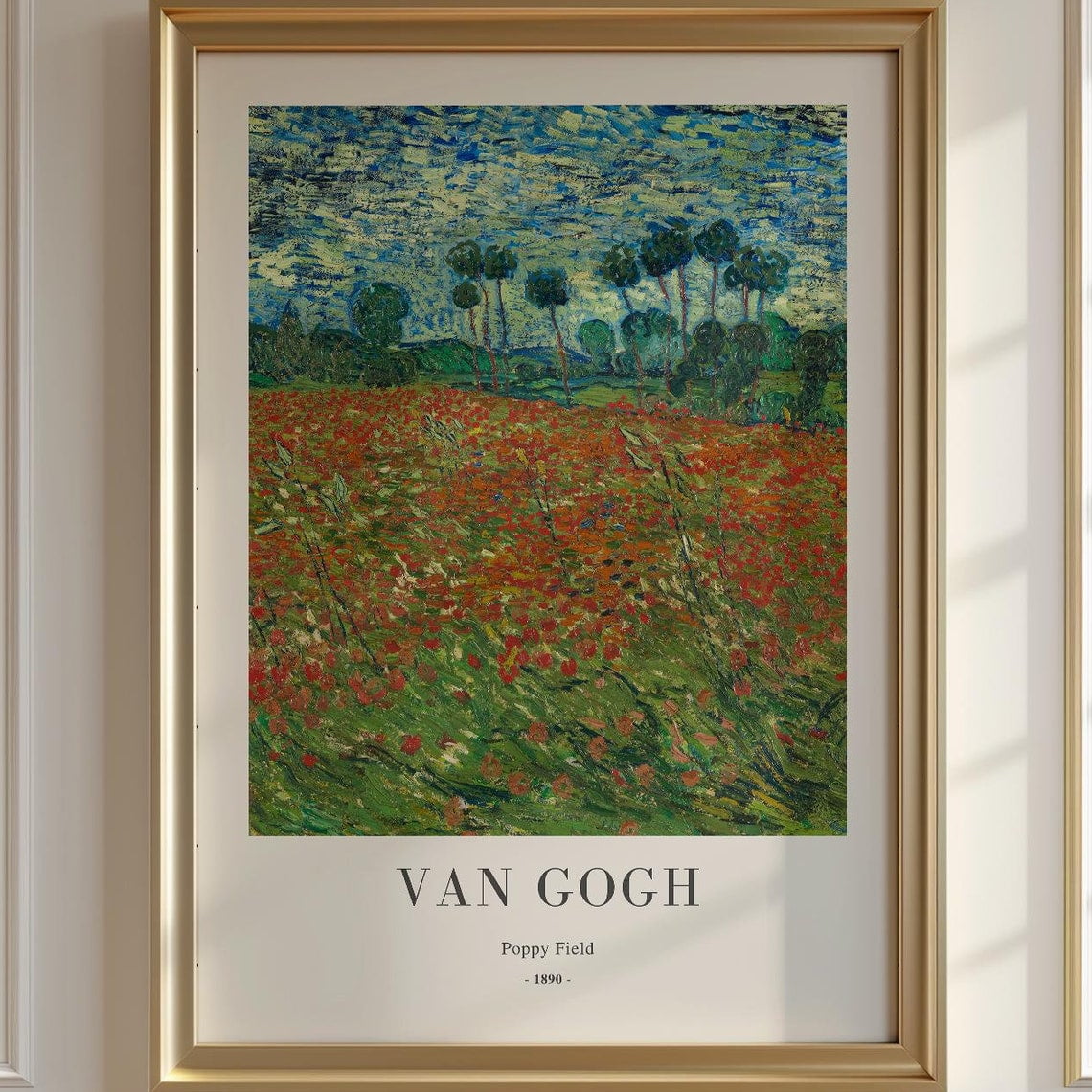 Vincent Van Gogh - Poppy Field 1890 - Framed Wall Art - Oil Painting ...