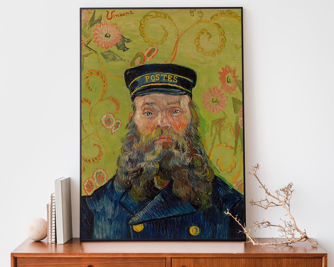 Vincent Van Gogh The Postman Print, Famous Impressionist Portrait ...