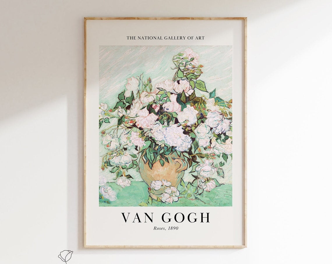 Vincent Van Gogh Roses, Impressionist Art Print, White Flower Print ...
