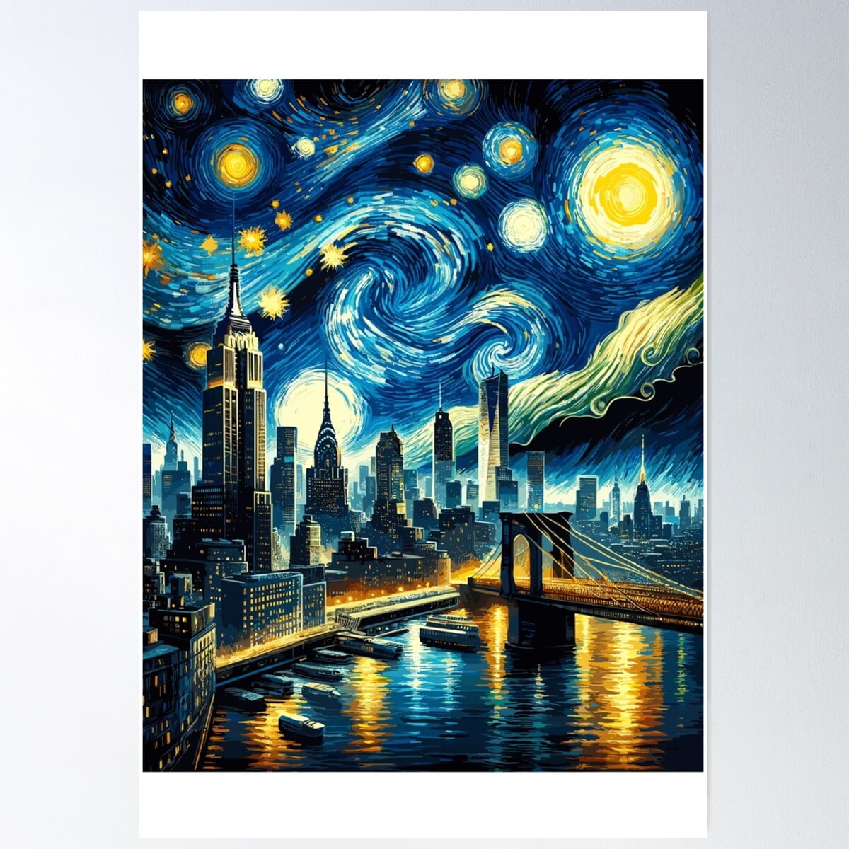 Vincent Van Gogh'S 'Starry Night' Set Against The Iconic New York City ...