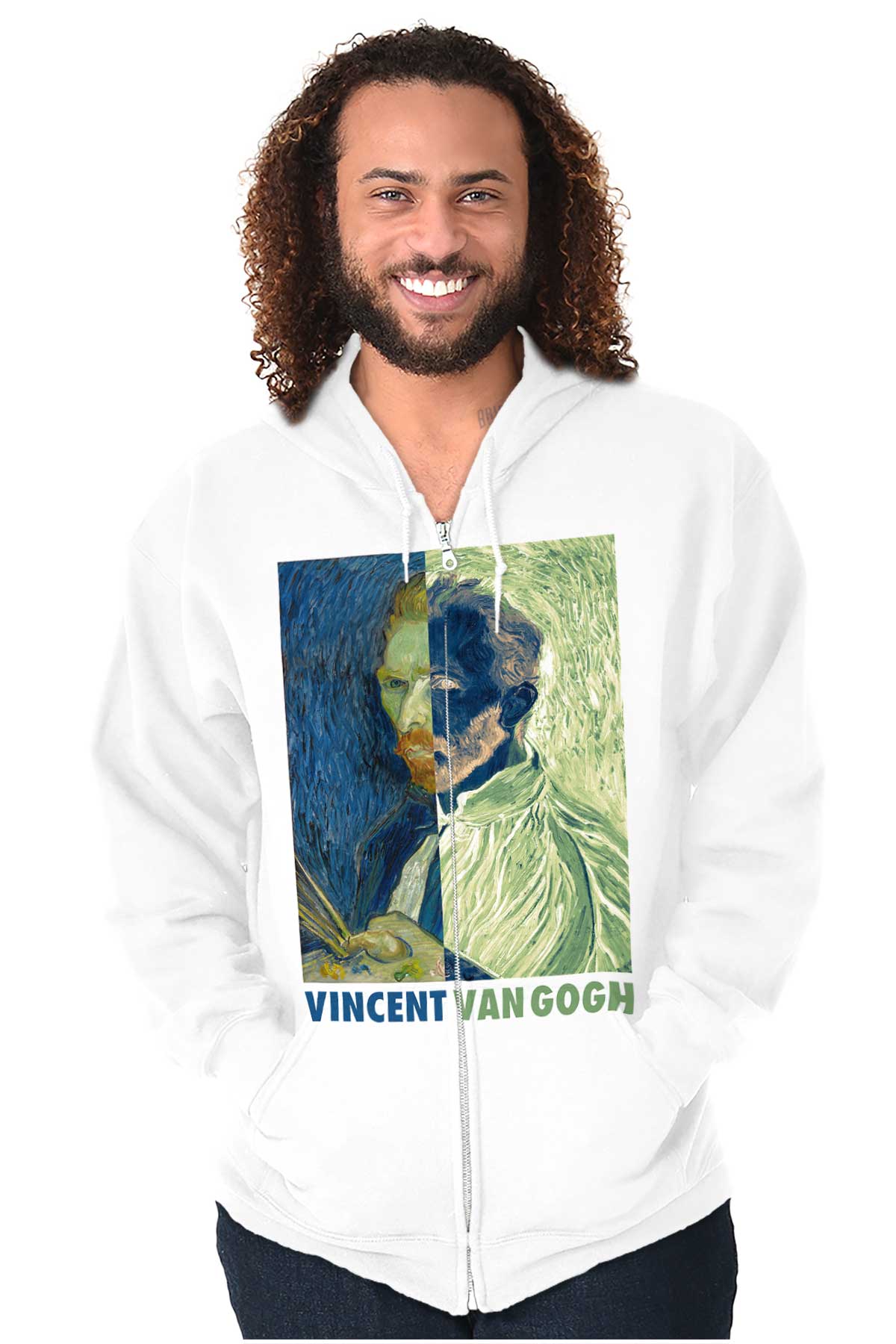 Vincent Van Gogh Self Portrait Art Zip Up Hoodie Men's Women's Brisco ...