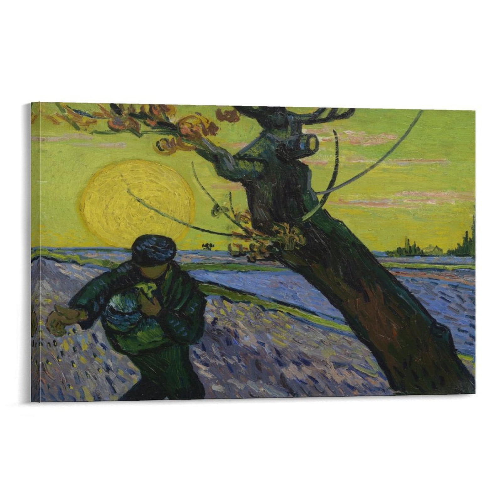 Vincent Van Gogh The Sower with Setting Sun Poster Painting On Canvas ...